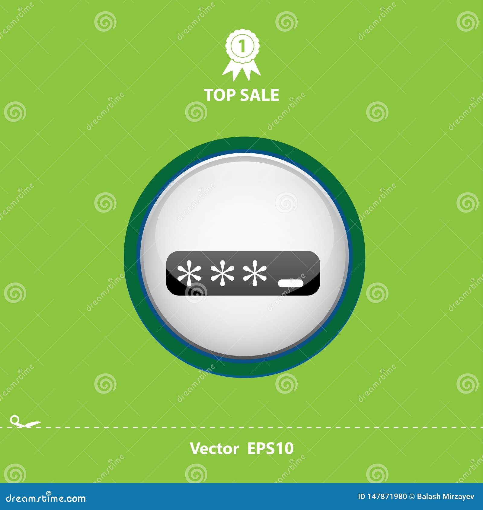 White Star Password Icon in Black Frame.. Stock Vector - Illustration ...