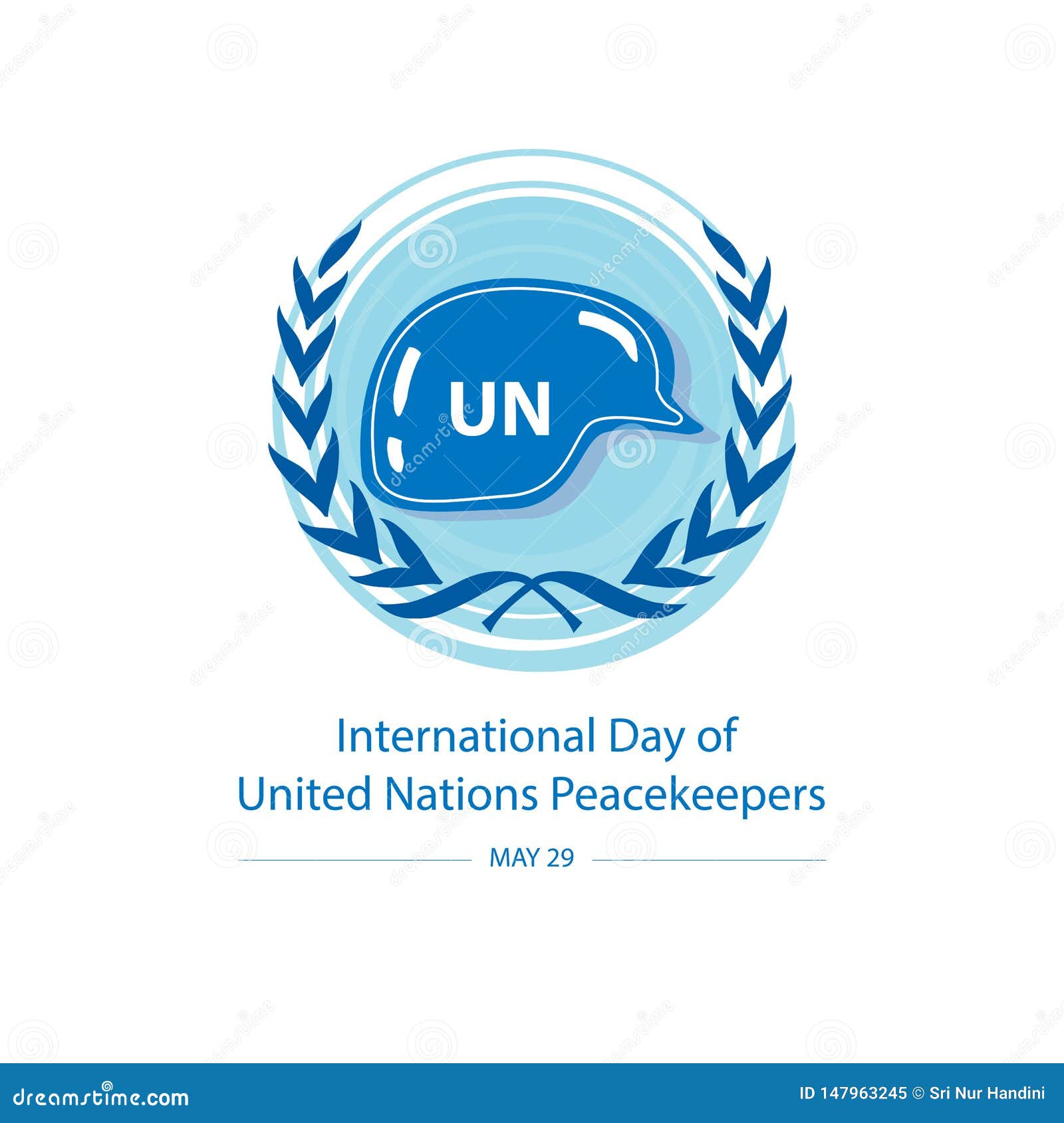 Peacekeepers United Nations And Isometric Word Peacekeeper.Blue Helmets ...