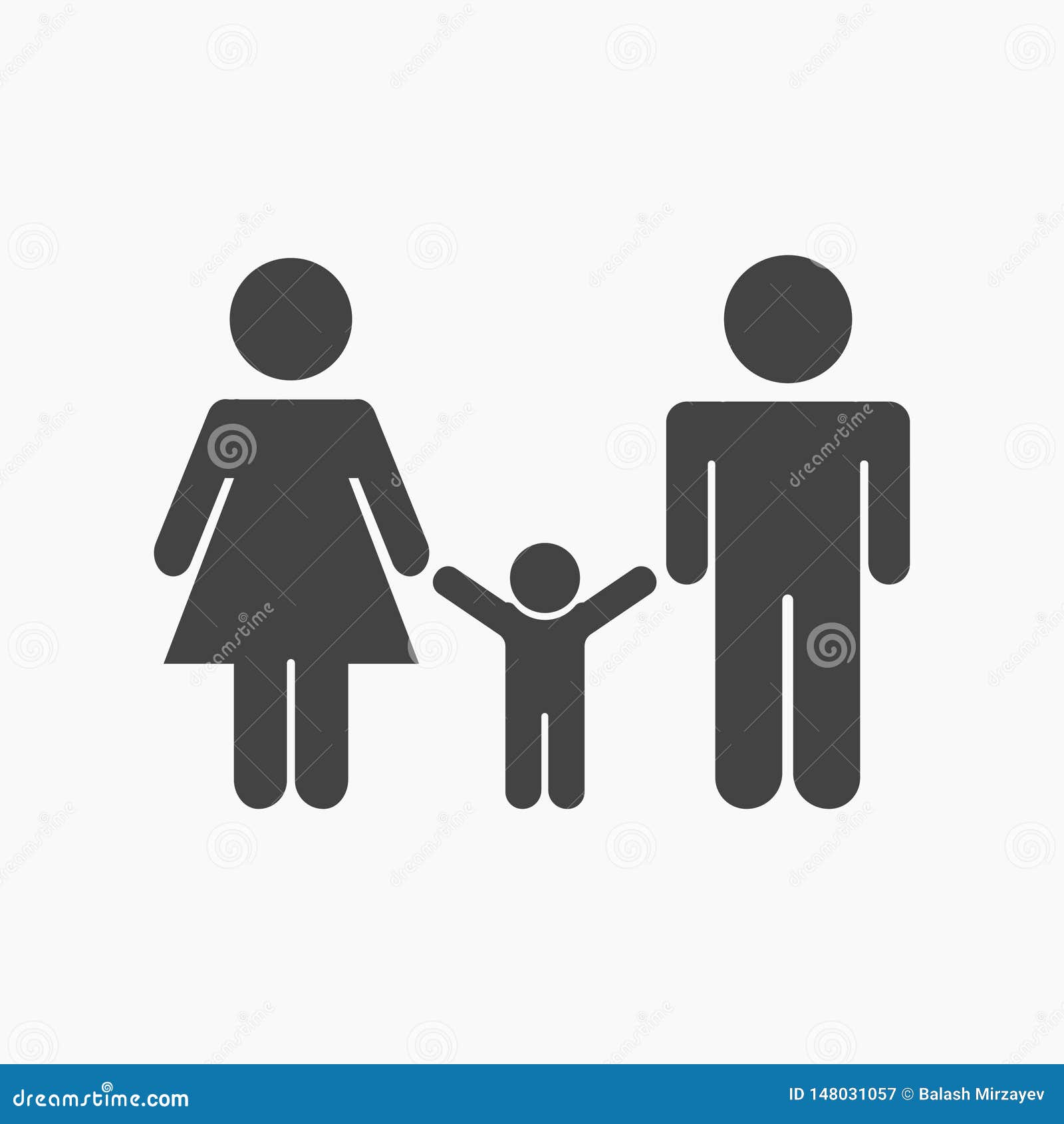 Black Family, Couple with Child Icon. Stock Vector - Illustration of ...