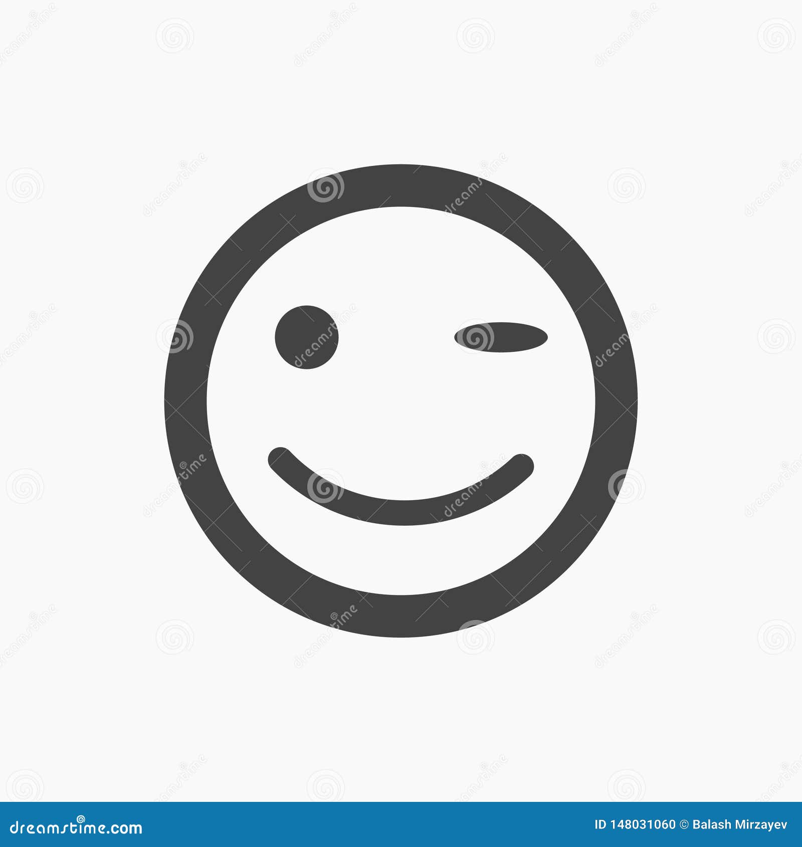 Joking, Hinting One Eye Closed Emoji Icon. Vector Illustration ...