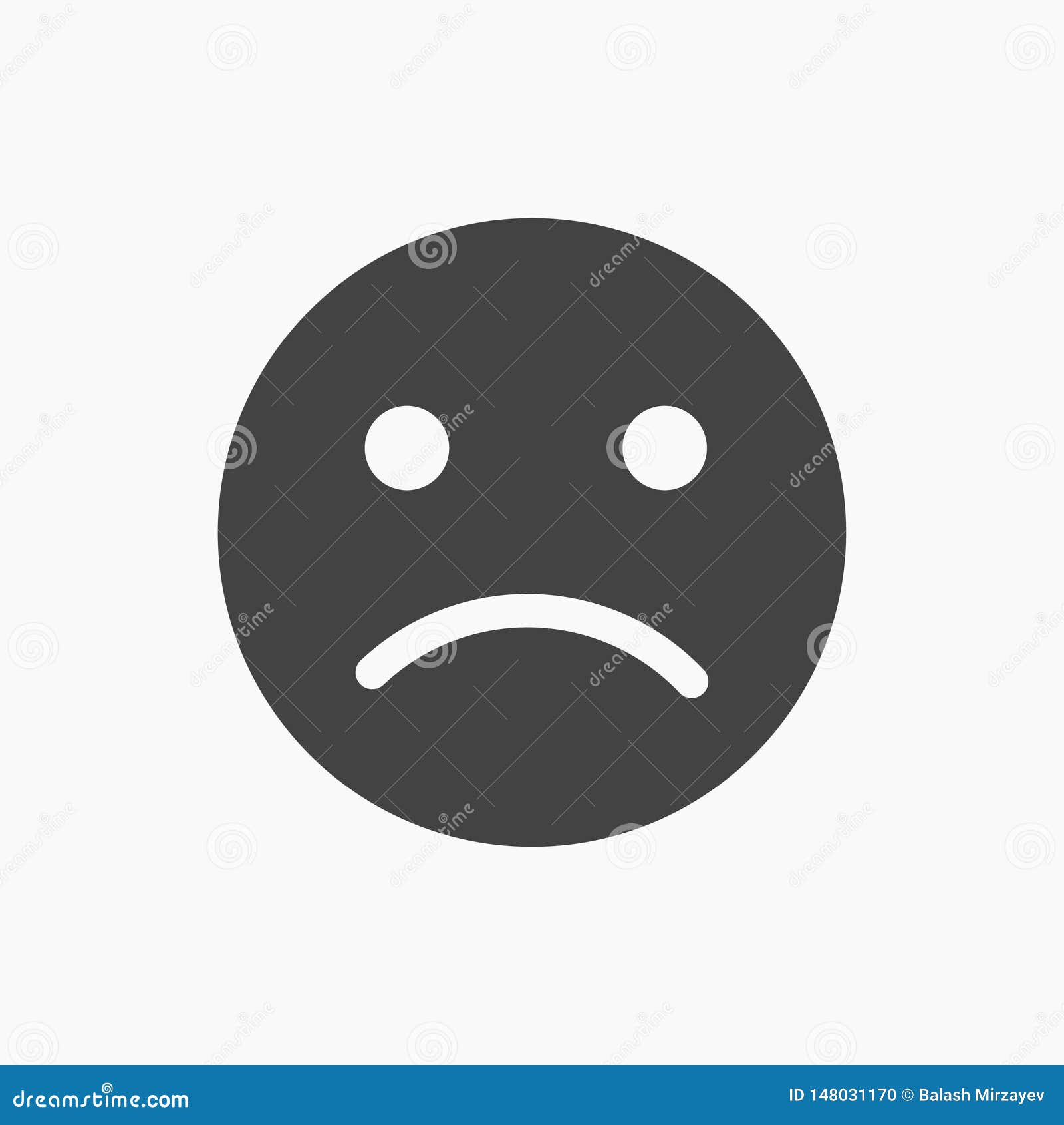Black Sad, Negative Emoji Icon. Stock Vector - Illustration of rating ...
