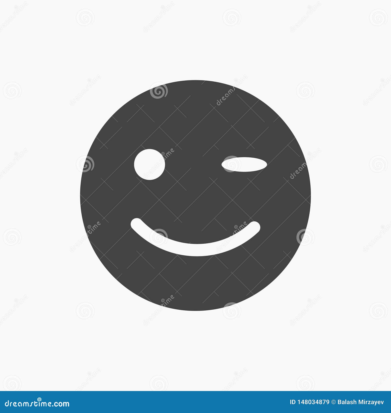 Black, Happy, Flirting Emoji Flat Icon. Stock Vector - Illustration of ...