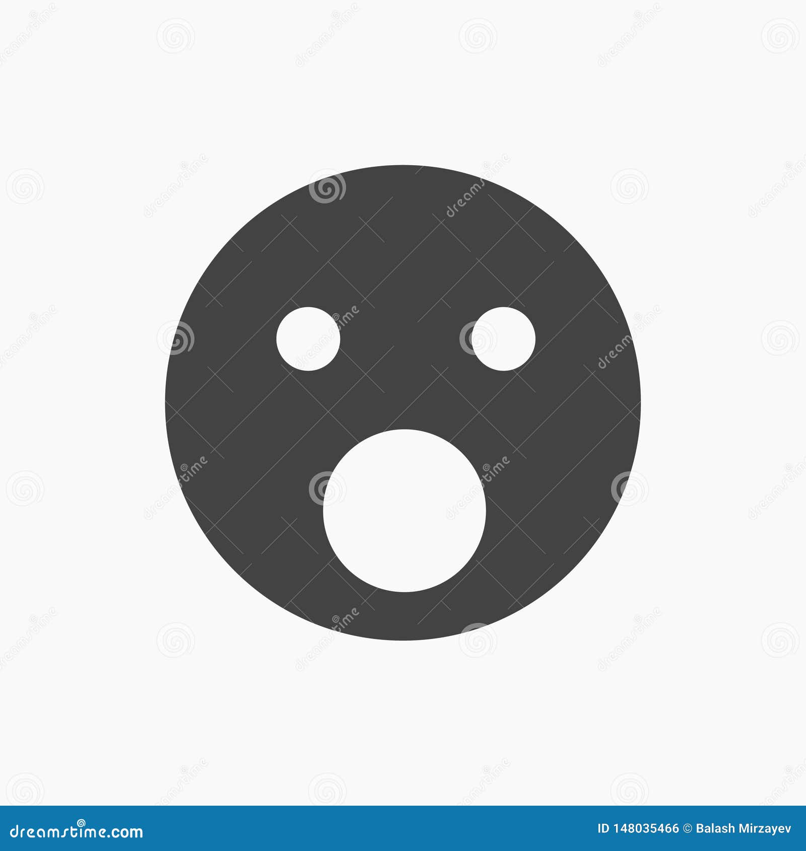 Terrified Face Emoticon Character Vector Illustration | CartoonDealer ...