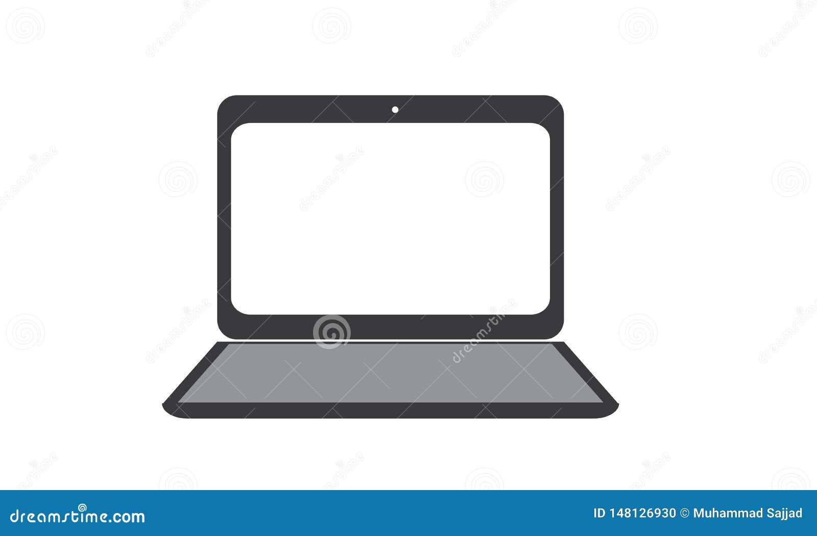 Laptop Front View. Laptop With Shadow Isolated On White Background ...