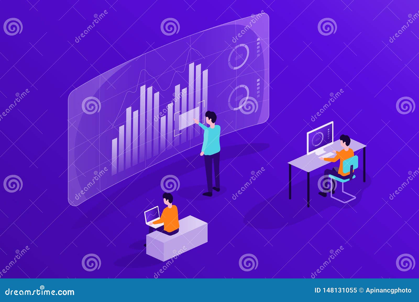 Dashboard UI And UX Kit With Data Visualization. Cartoon Vector ...