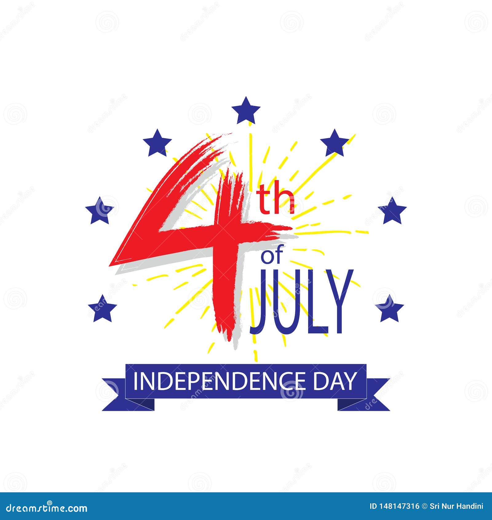 Independence Day Sign, 4th of July. Stock Vector - Illustration of ...