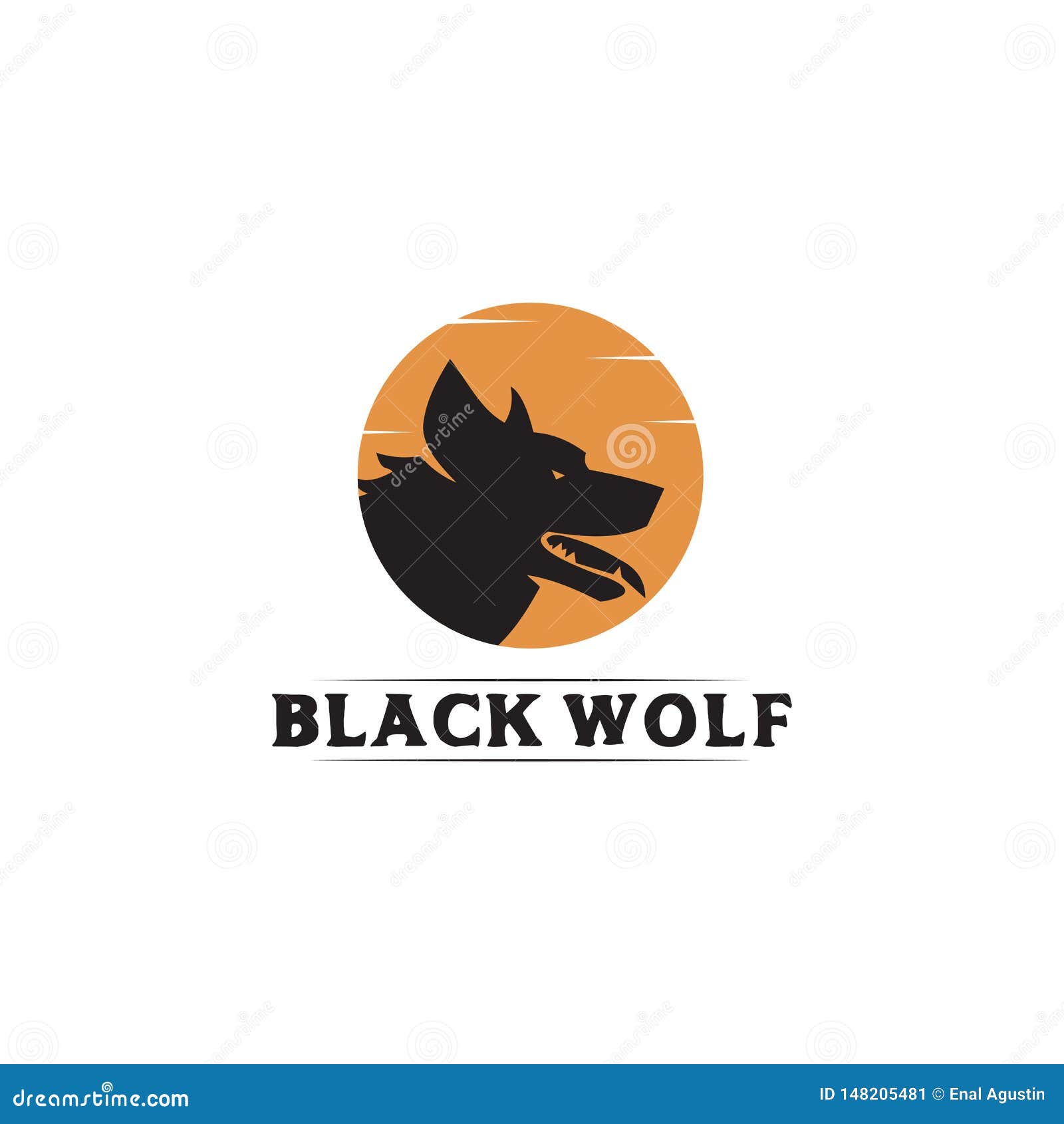 Black Wolf Logo Design Vector Template Stock Vector - Illustration of ...