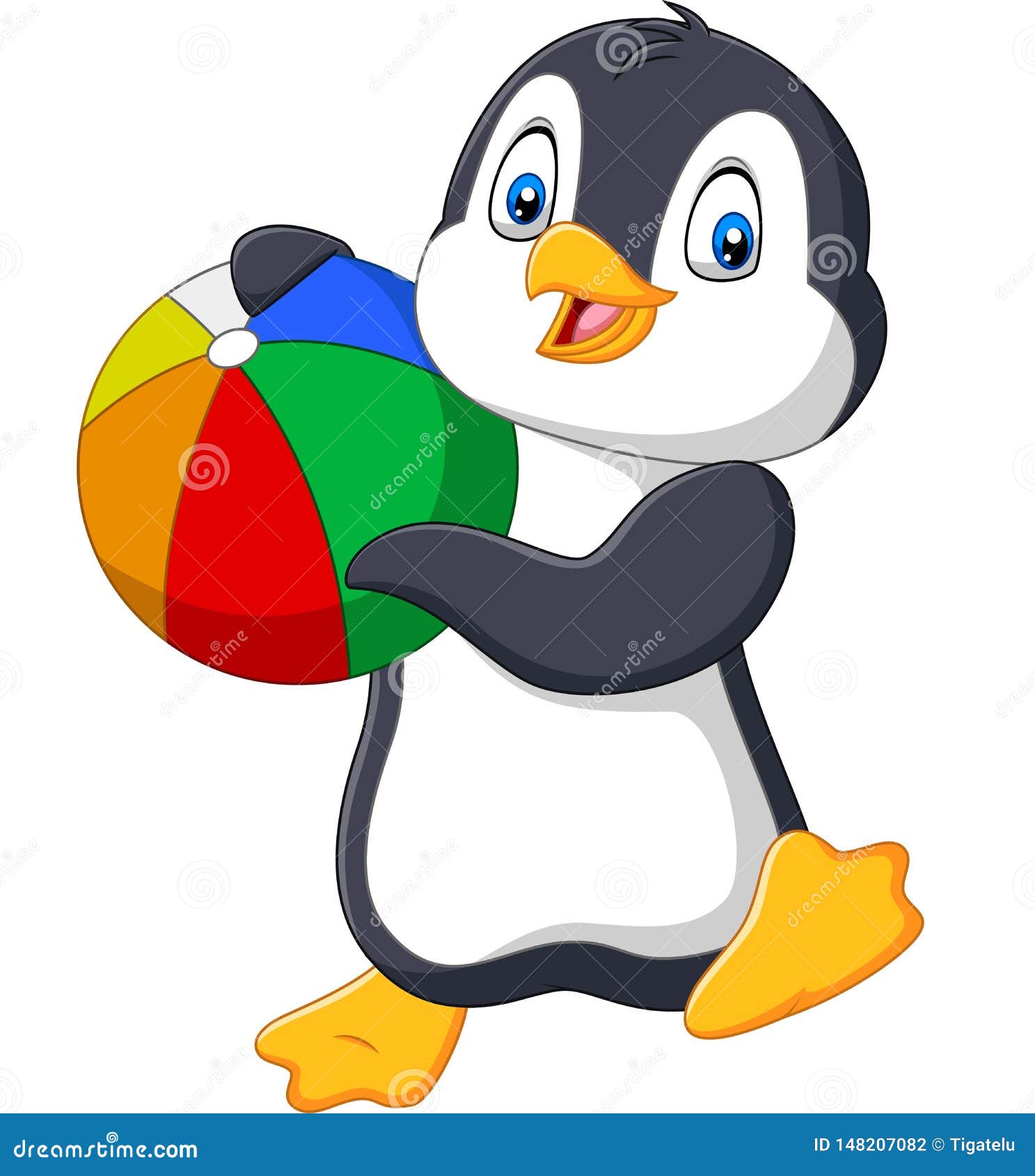 Penguin Beach Cartoon Vector Illustration | CartoonDealer.com #327943890