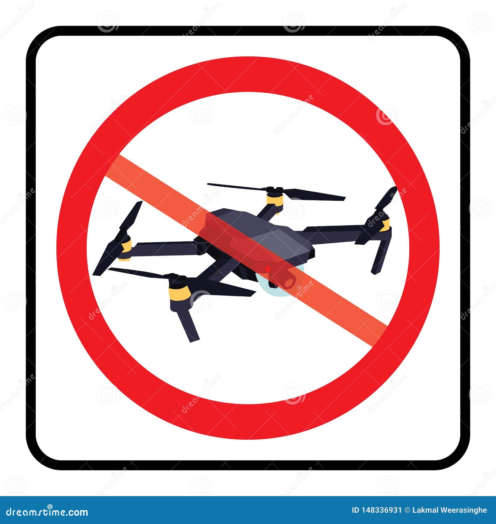 No Drone Zone Sign. Flying Drones Prohibition Symbol With Text. No Fly ... No Drone Zone Sign. Flying Drones Prohibition Symbol With Text. No Fly ...