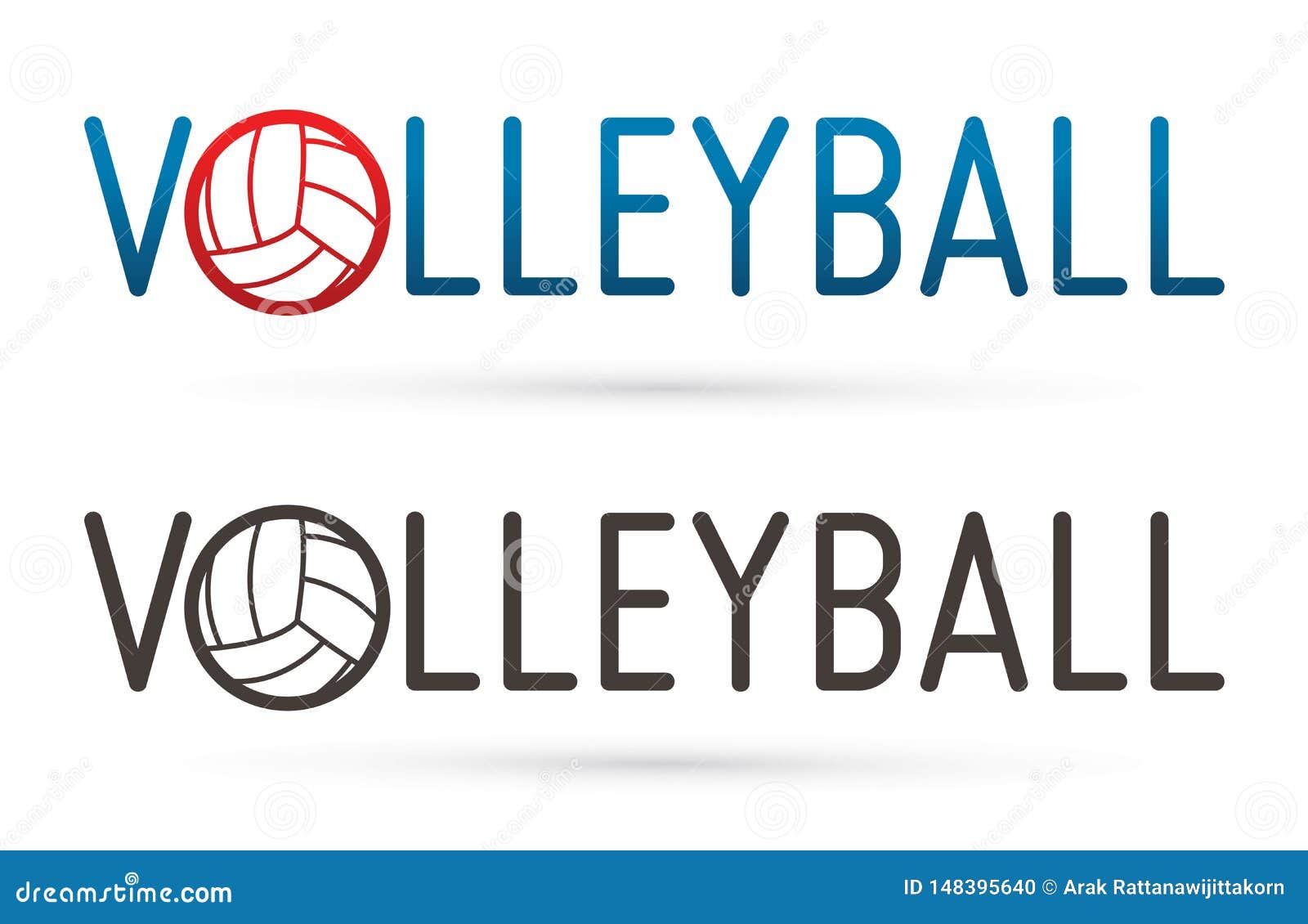 Volleyball Text Design with Ball Graphic Stock Vector - Illustration of ...