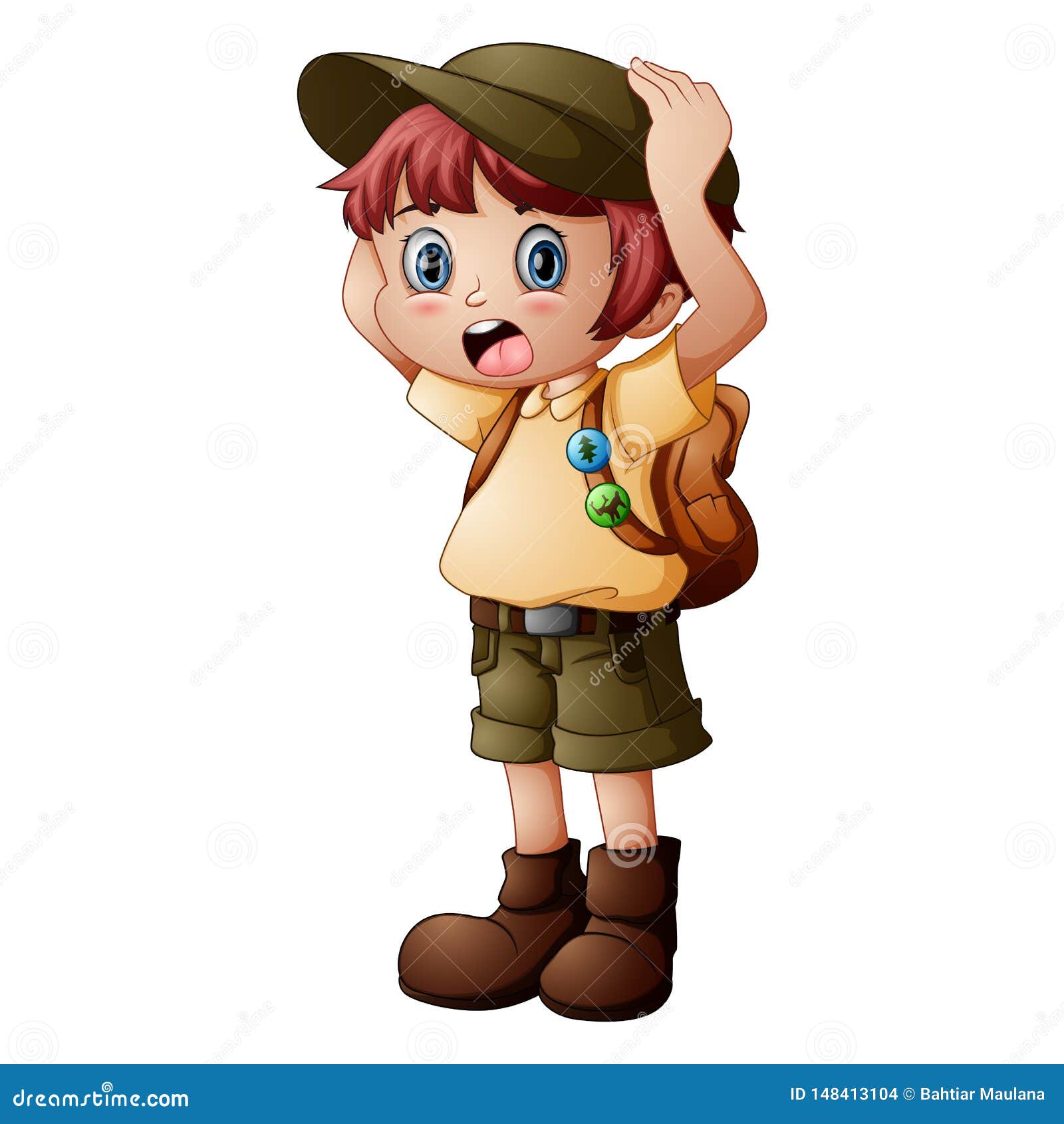 Boy Explorer with Scout Uniform Stock Vector - Illustration of isolated ...