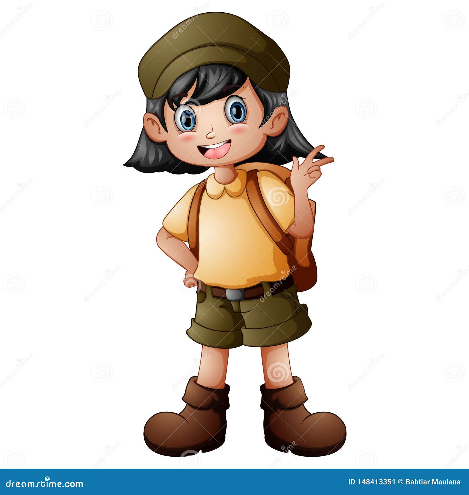 Boy Scout Or Explorer Boy Holding A Blank Map Cartoon Vector ...