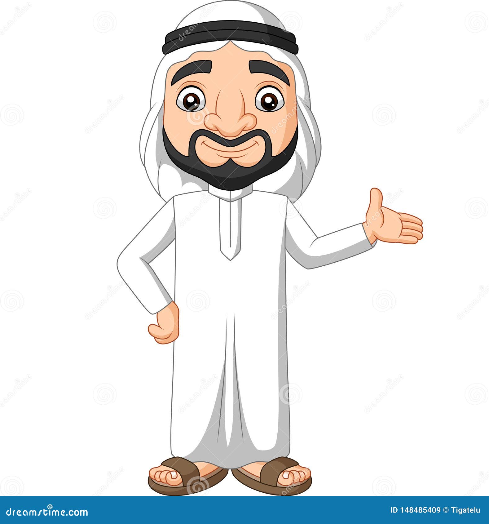 Cartoon Saudi Arab Man Waving Stock Vector - Illustration of happy ...