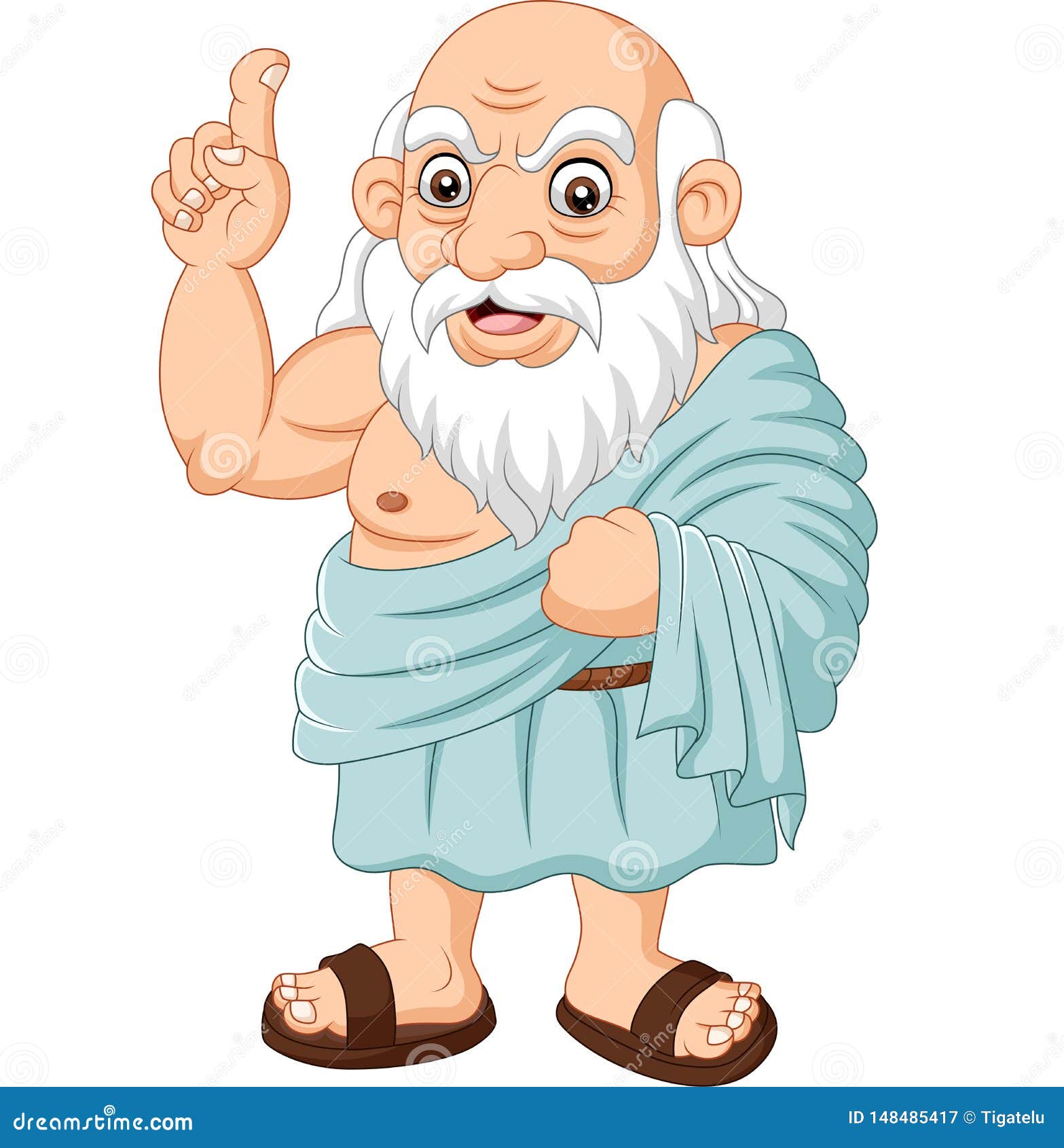Cartoon Ancient Greek Philosopher on White Background Stock Vector ...