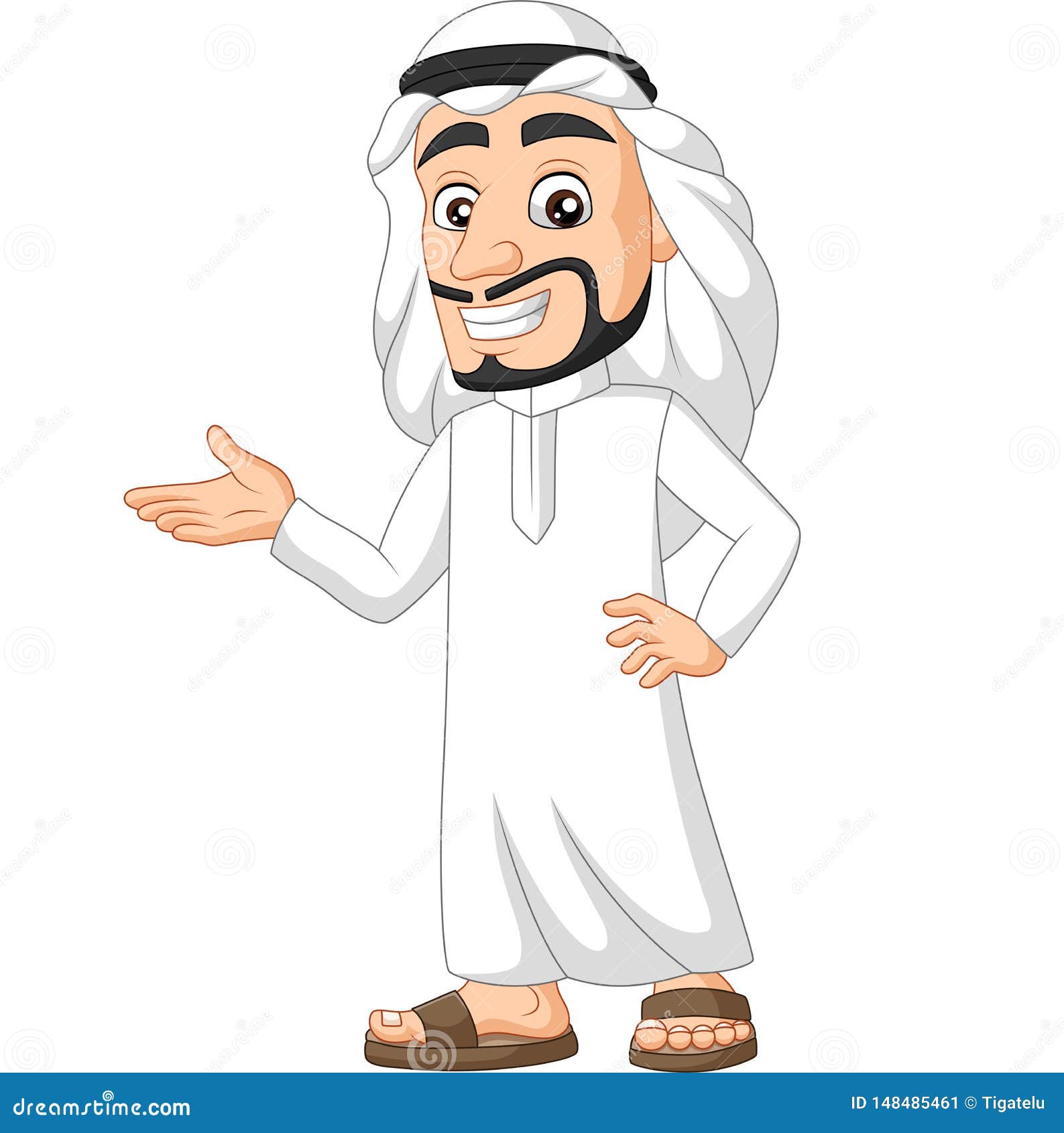 Cartoon Saudi Arab Man Presenting Stock Vector - Illustration of ...