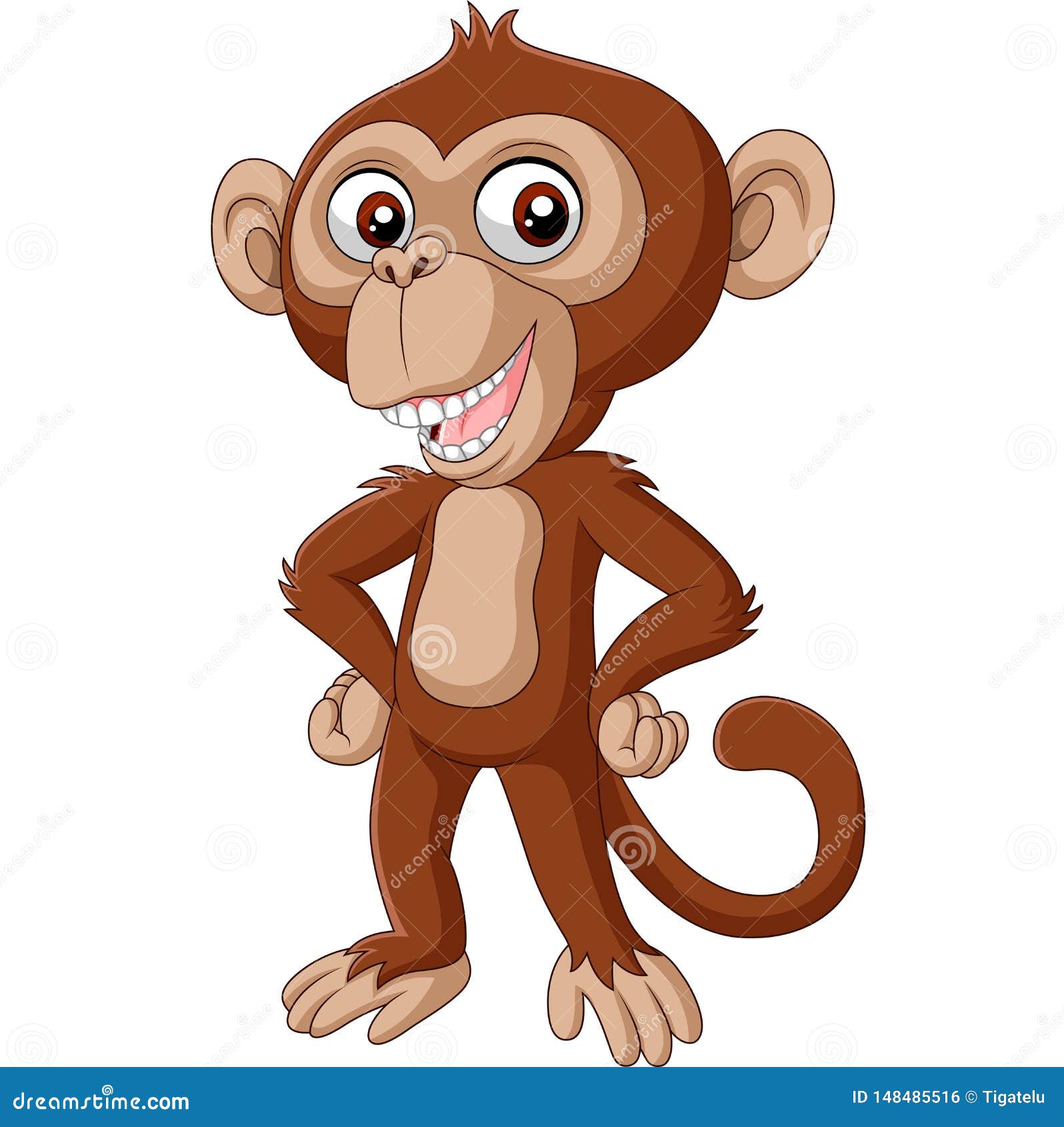 Cute Baby Chimpanzee Cartoon Posing Stock Vector - Illustration of ...