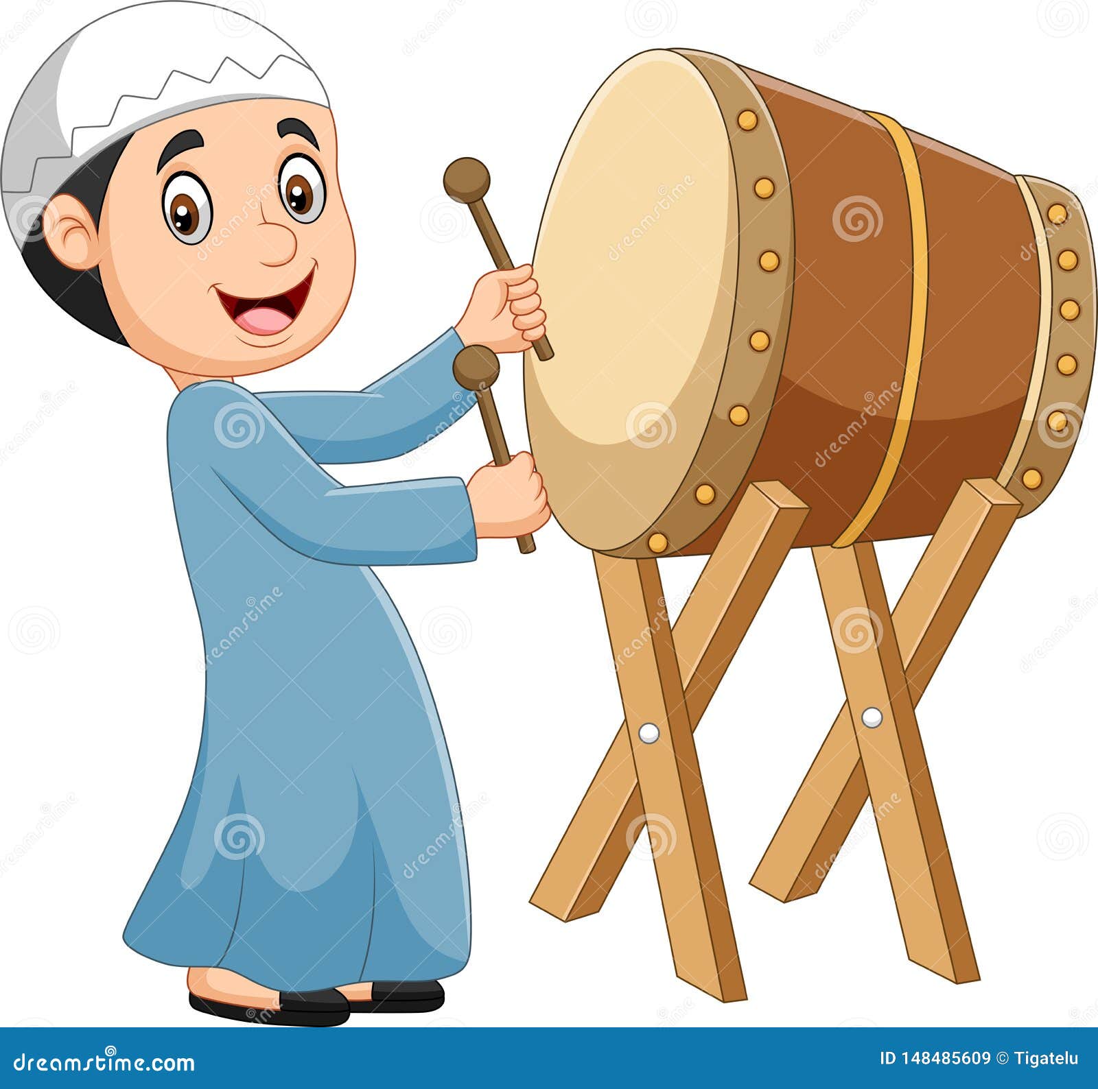 Bedug Or Beduk, Indonesia Traditional Drum And Stick At Transparent ...