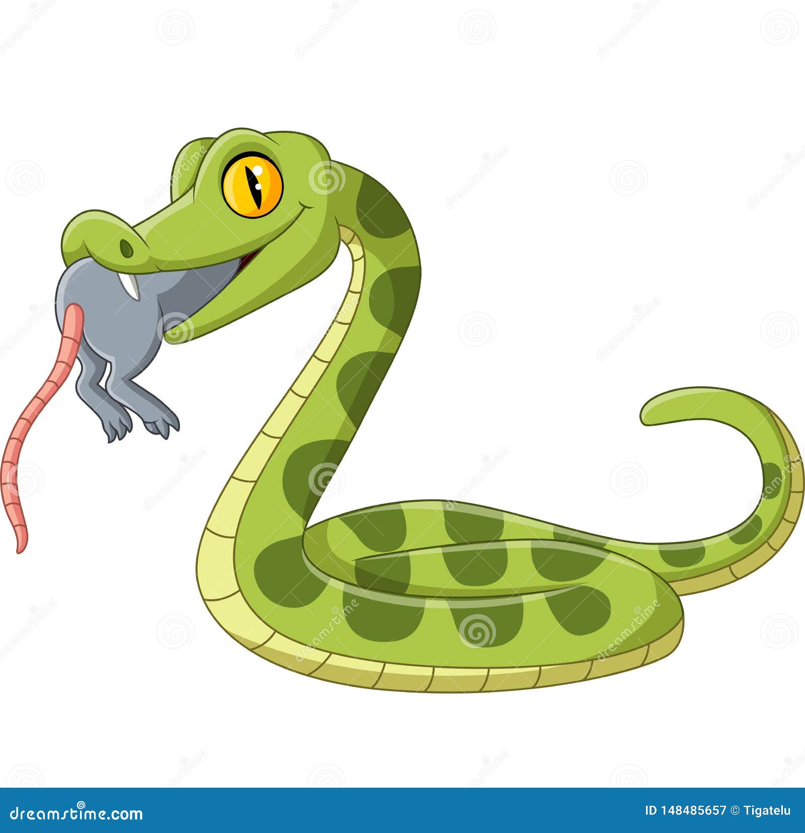 Hungry Snake Cartoon Vector | CartoonDealer.com #31439881