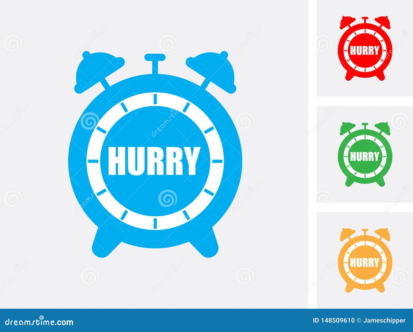 Hurry alarm clock icon set stock vector. Illustration of group - 148509610