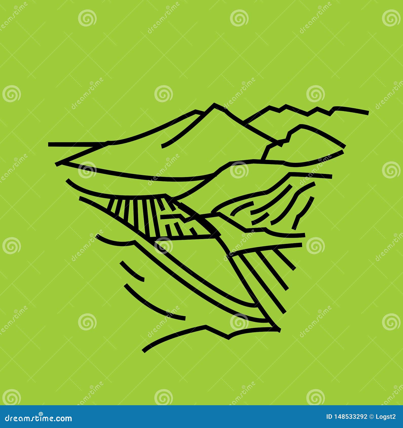Valley Linear Vector Illustration Stock Vector - Illustration of ...