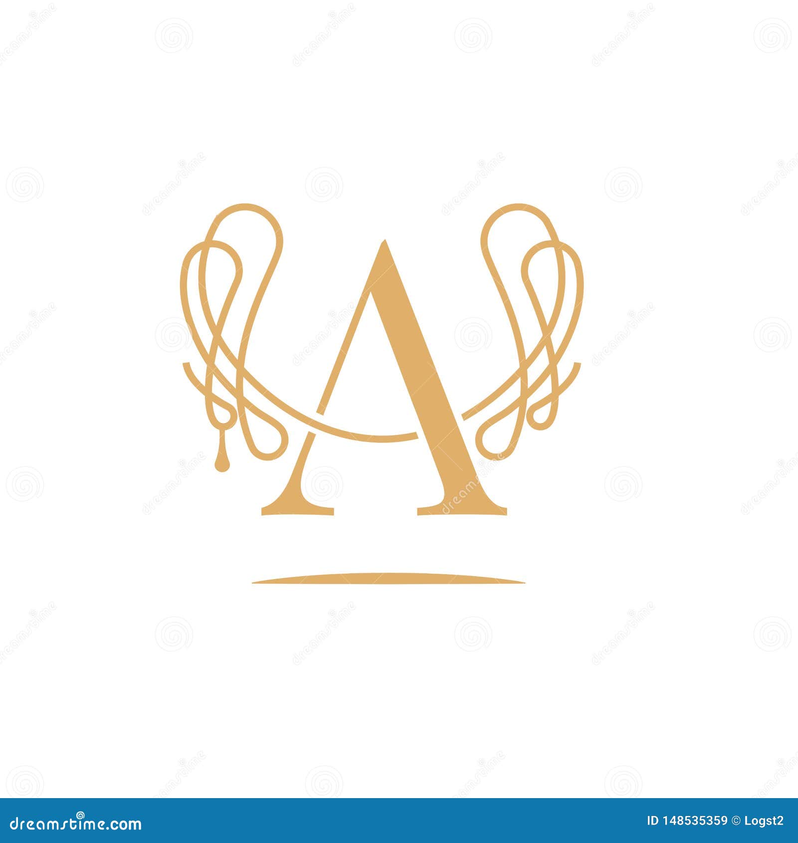 A Letter Vector Logo. a Letter Emblem Stock Vector - Illustration of ...