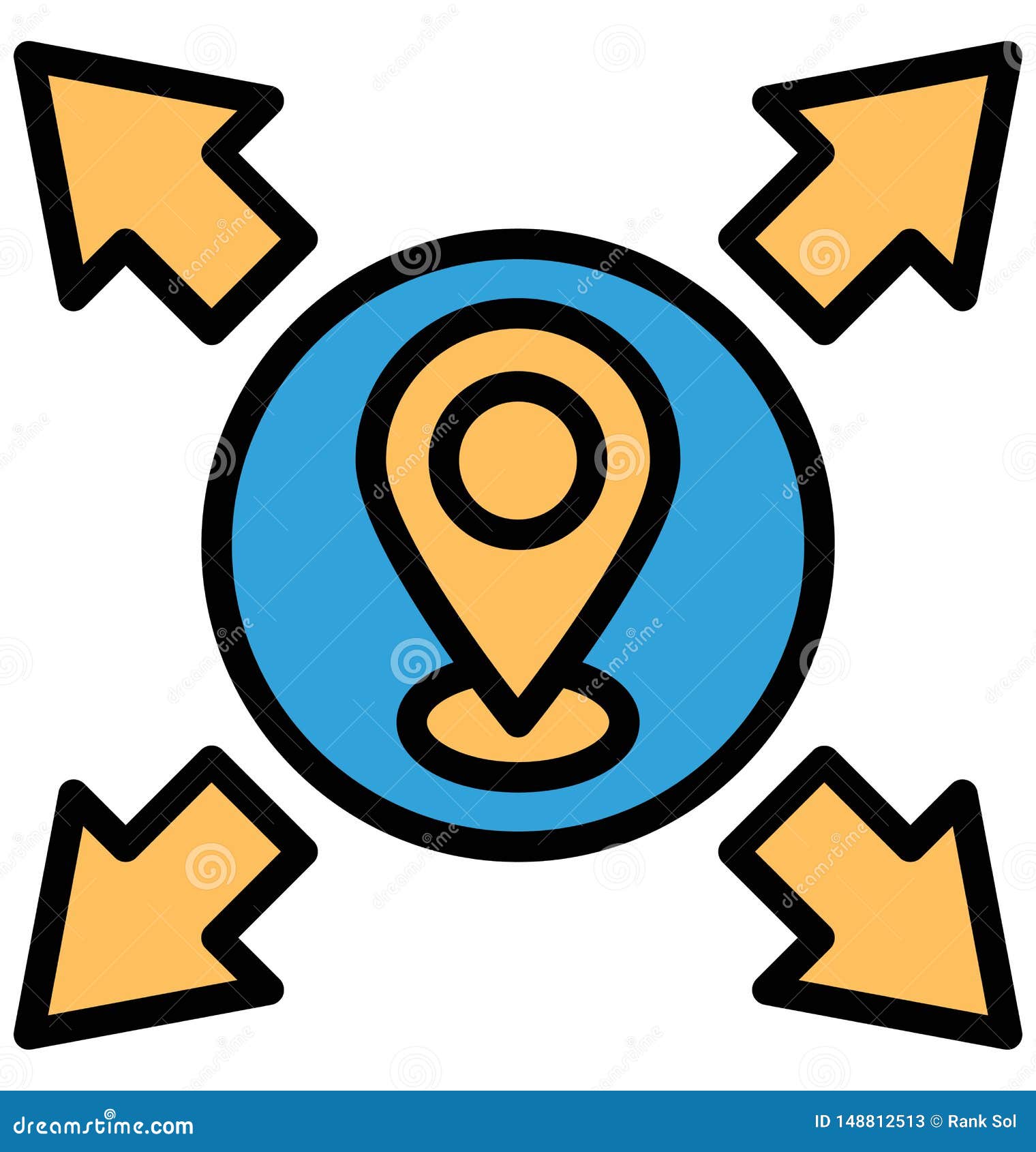 Driving Directions, Isolated Vector Icon Which Can Easily Modify or ...