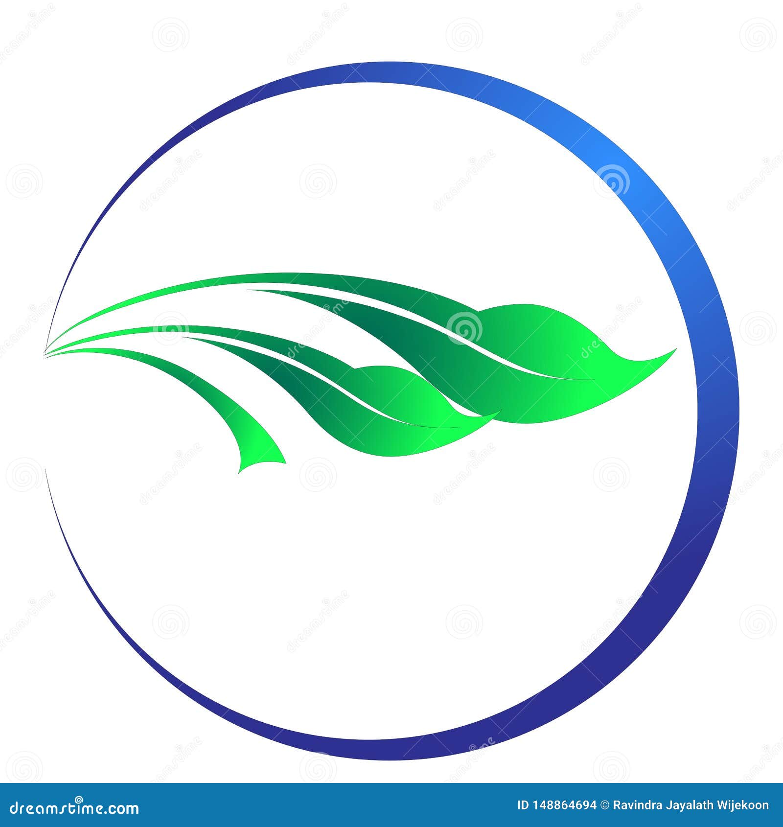 Circle Leaves Ecology Logo, Plant Water Sphere Set of Round Icon Symbol ...