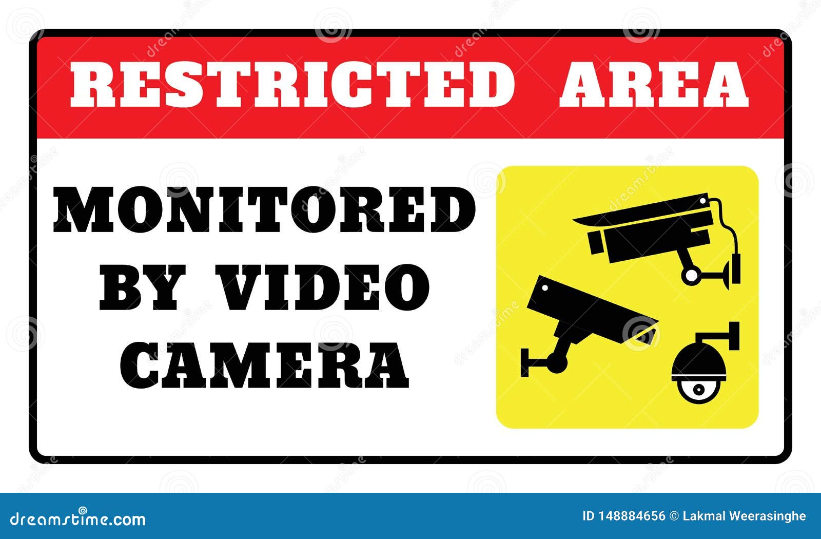 Restricted Area Video Camera Icon Stock Vector - Illustration of ...