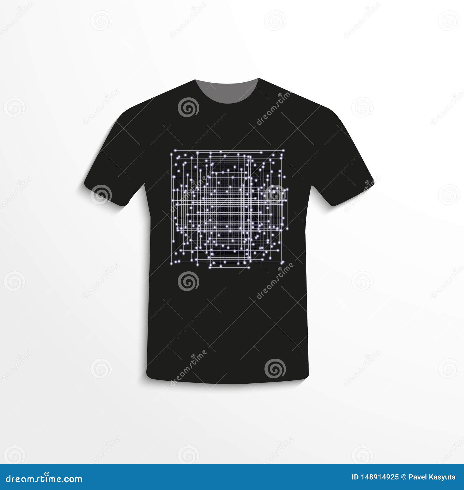 Black T-shirt with an Abstract Pattern. Vector Illustration. Stock ...