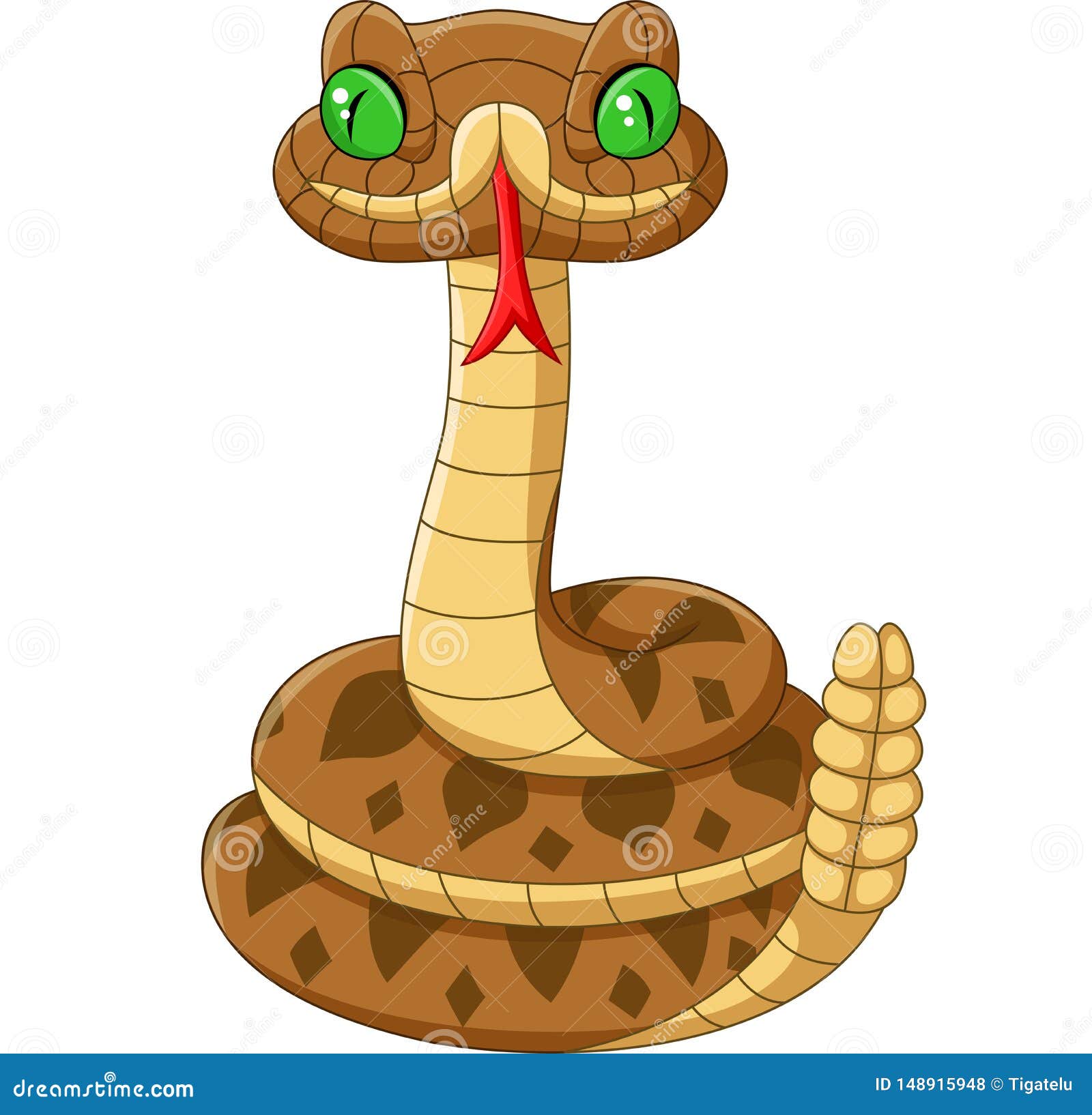 Brown Snake Isolated On White Created With Generative AI. Big Wild ...