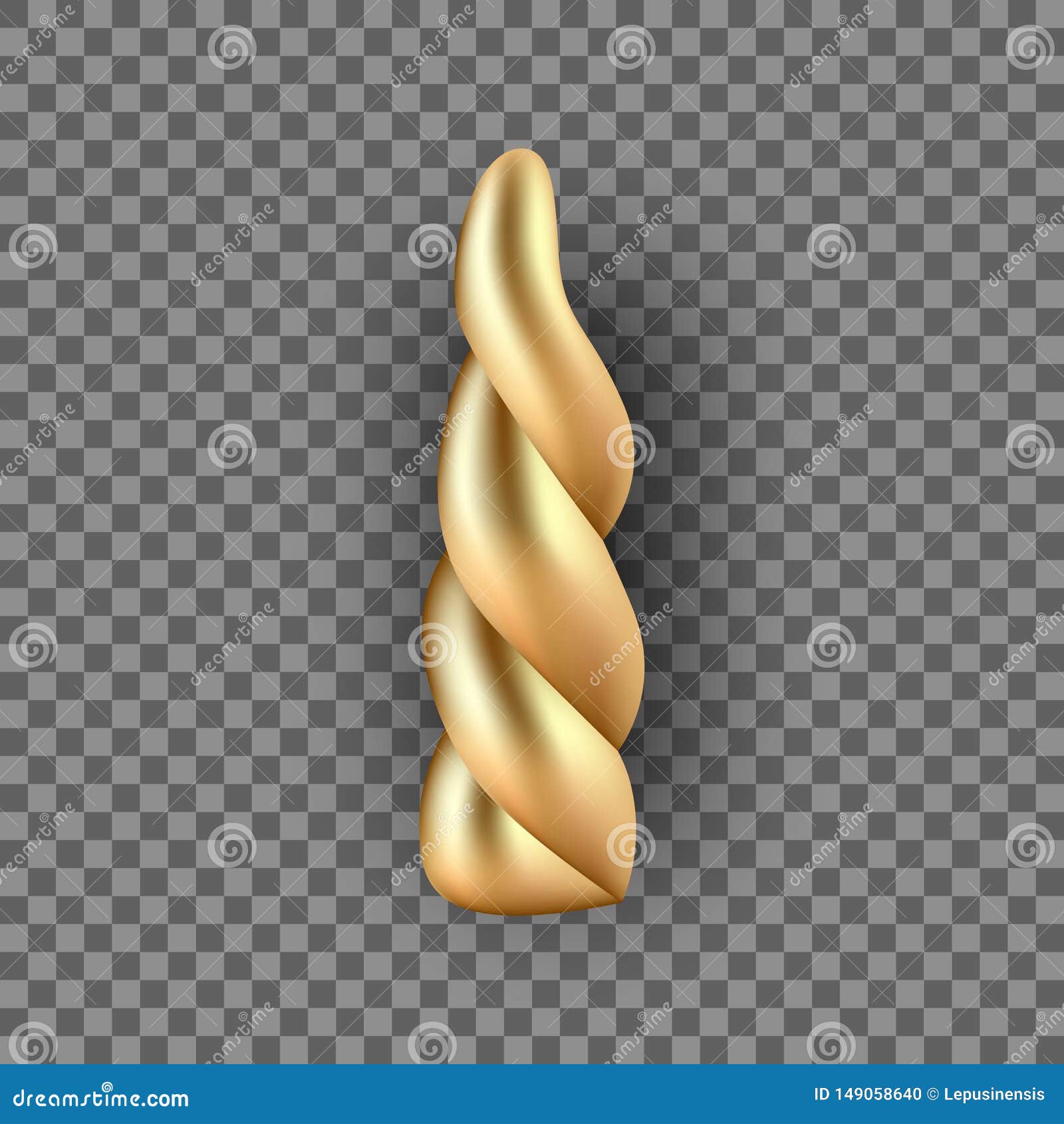 Golden Unicorn Horn, Vector Illustration. Stock Vector - Illustration ...