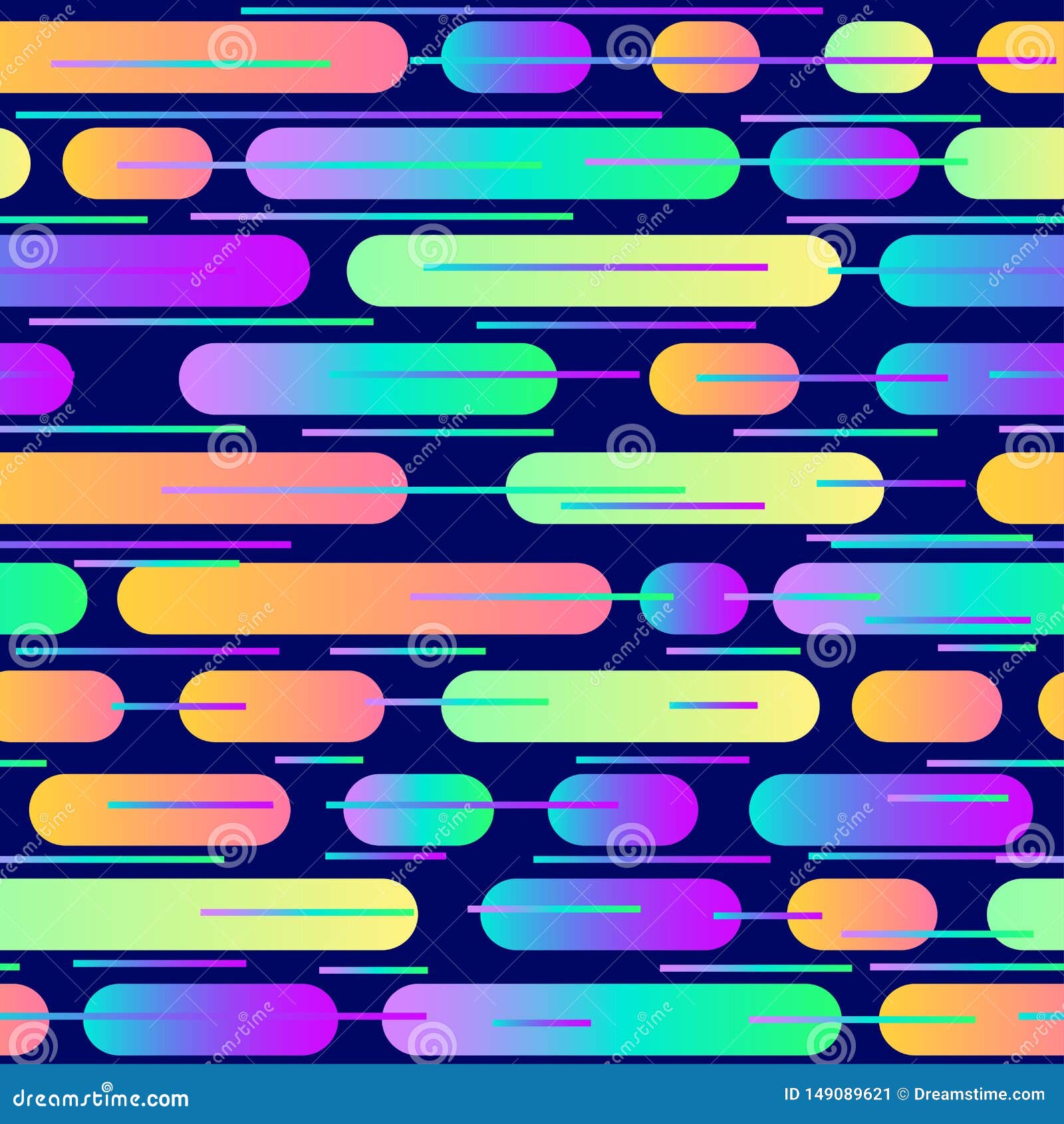 Seamless Retro Pattern with Gradient Lines Stock Vector - Illustration ...