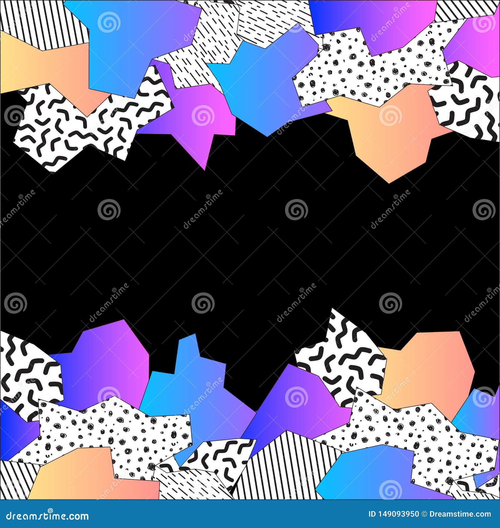 80s style mosaic border stock vector. Illustration of creative - 149093950