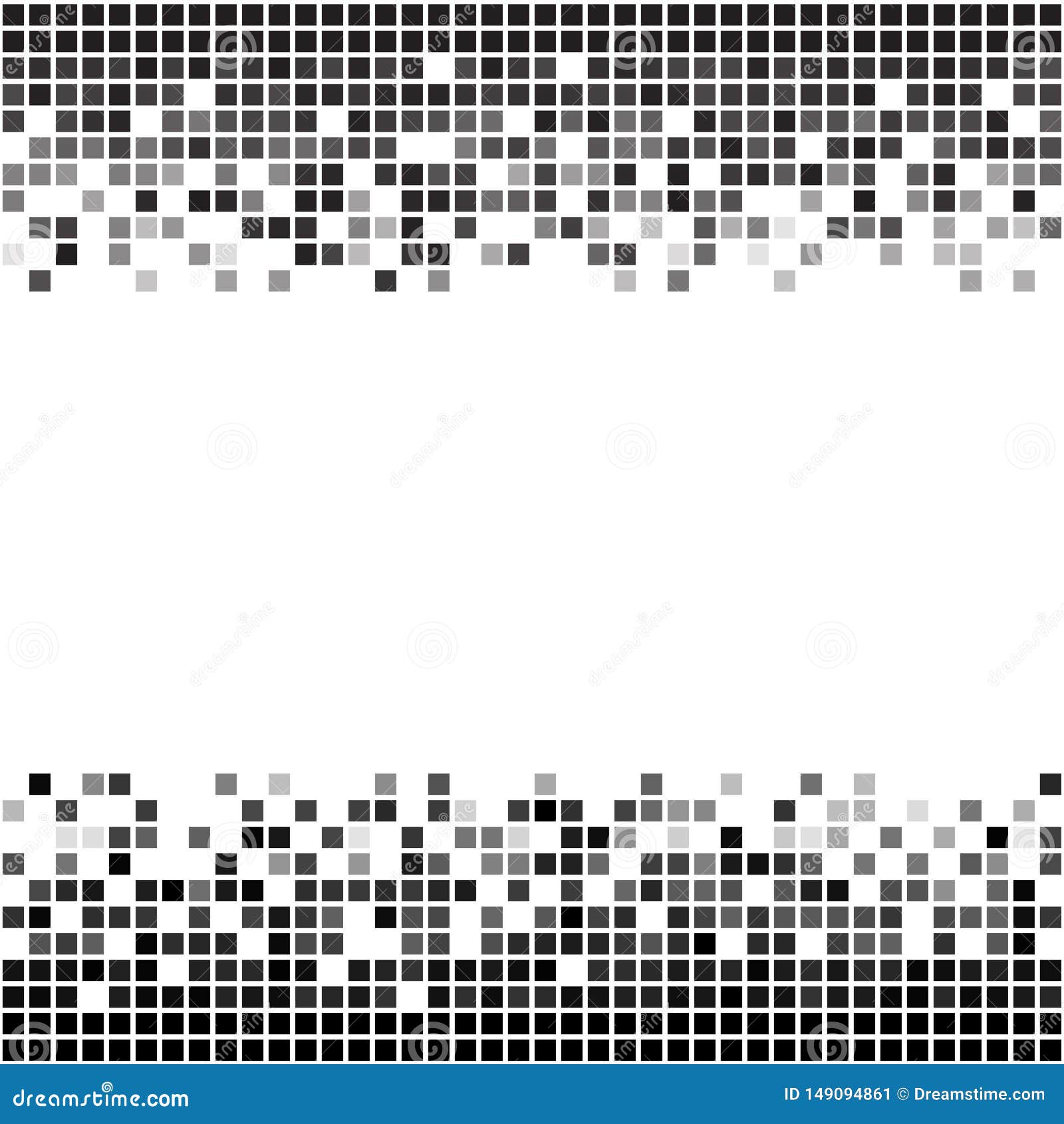 Fading Greyscale Pixel Border Stock Vector - Illustration of background ...