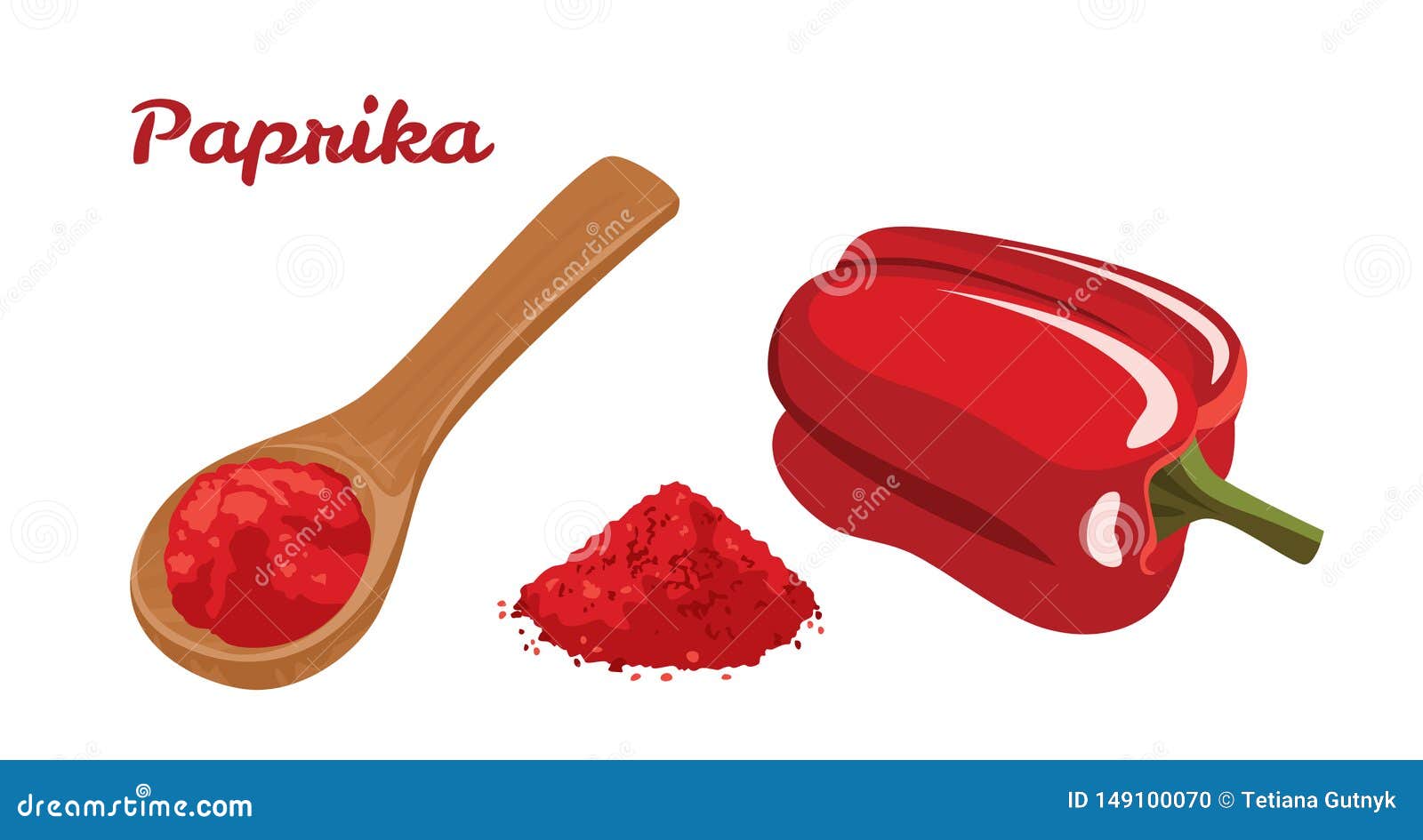 Red Paprika Powder Stored In Clear Glass Jar Isolated On White ...