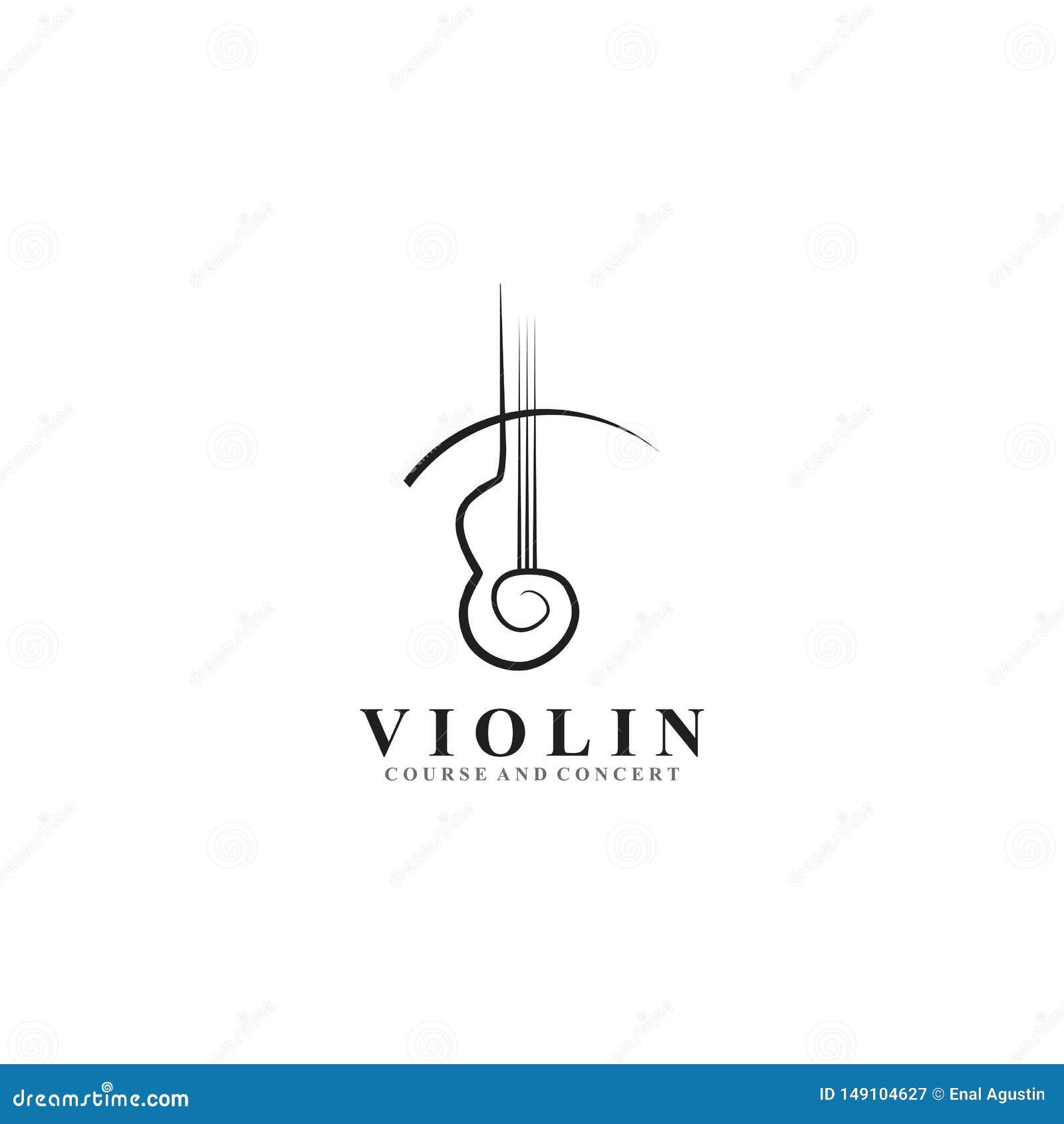 Violin Logo Design Vector Template for Music Course or Concert Stock ...