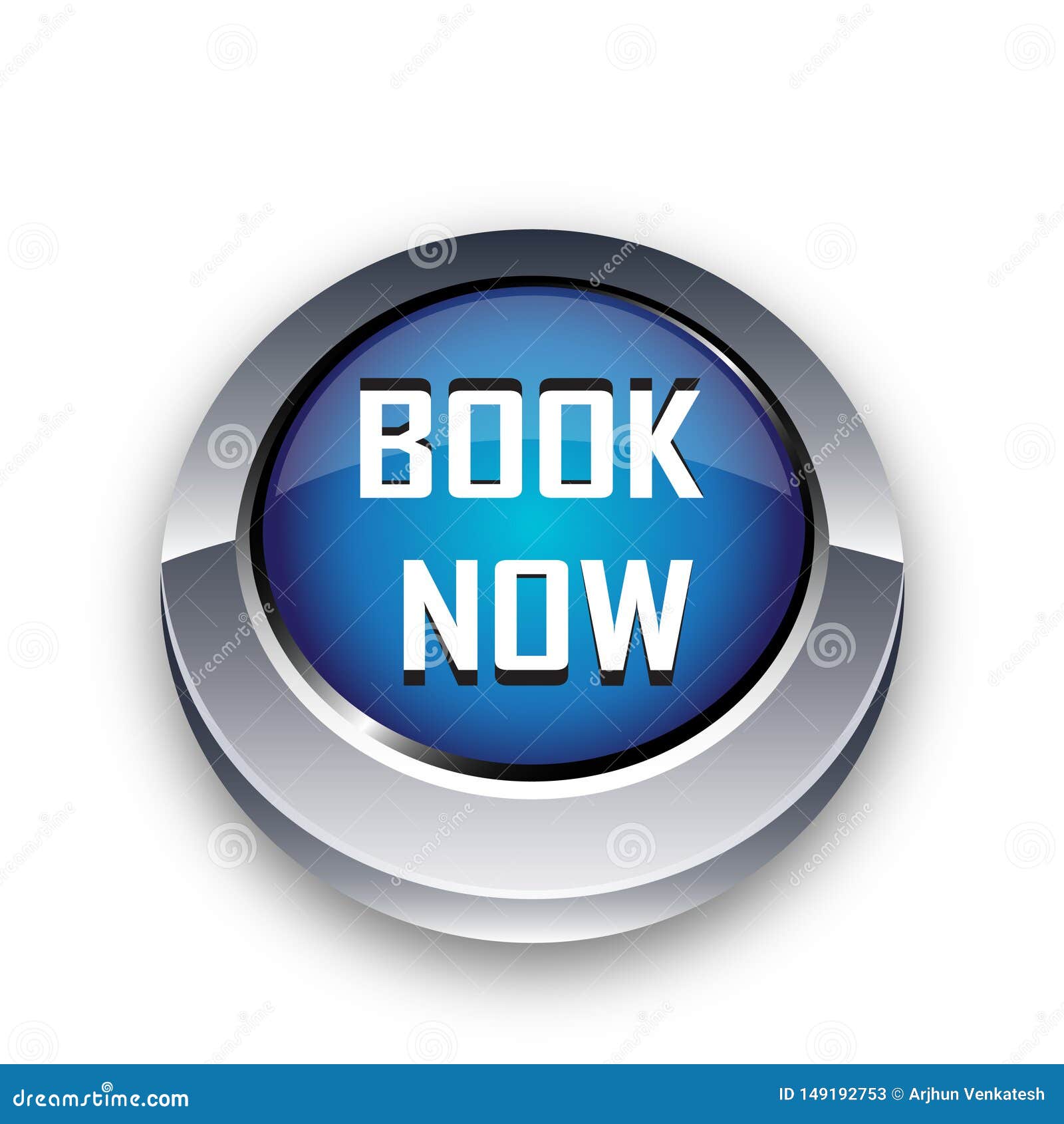 Book Now Web Button Classic Blue Button White Background Stock ...
