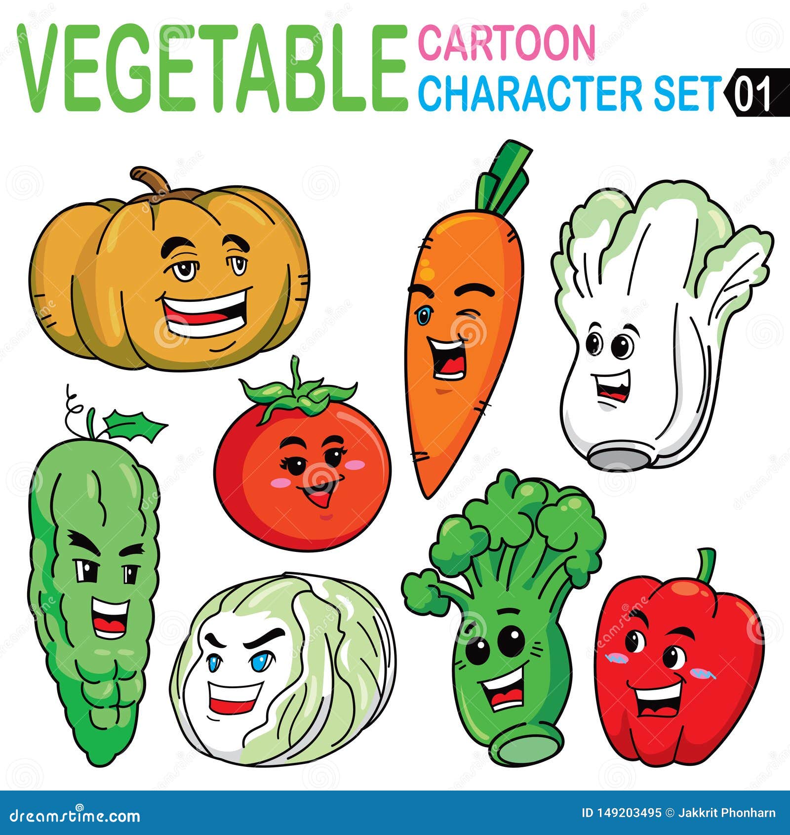 Funny Cute Vegetable Cartoon Character Stock Illustration ...