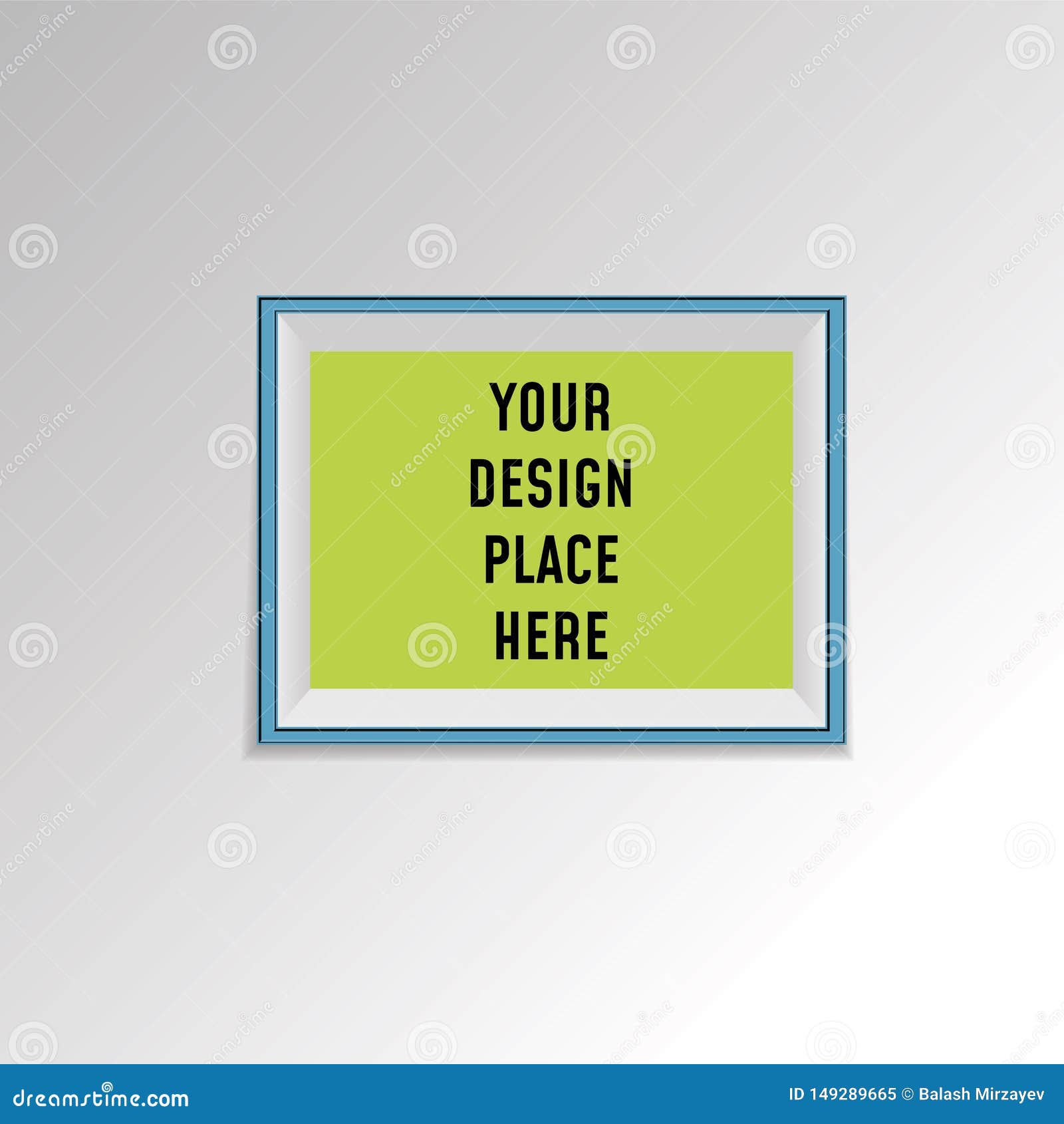 Realistic Rectangular Blue Frame Template. Stock Vector - Illustration ...