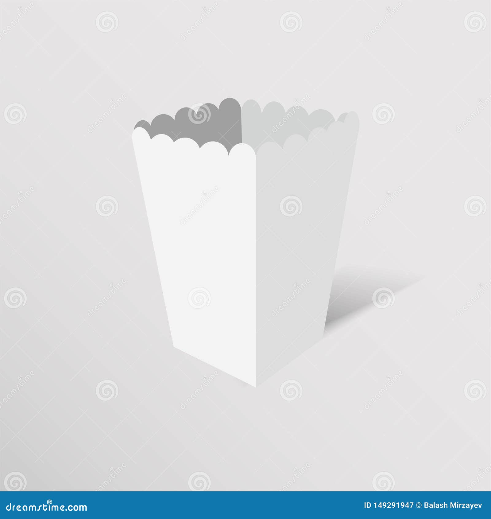 Blank Empty Paper Popcorn Box Mock Up Stock Vector - Illustration of ...