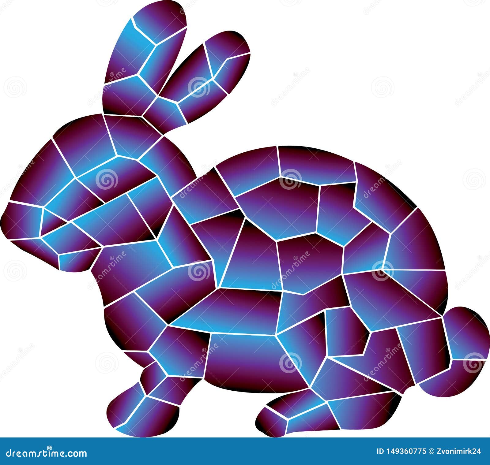 Rabbit, 2 Colors is Great Combination. Stock Vector - Illustration of ...