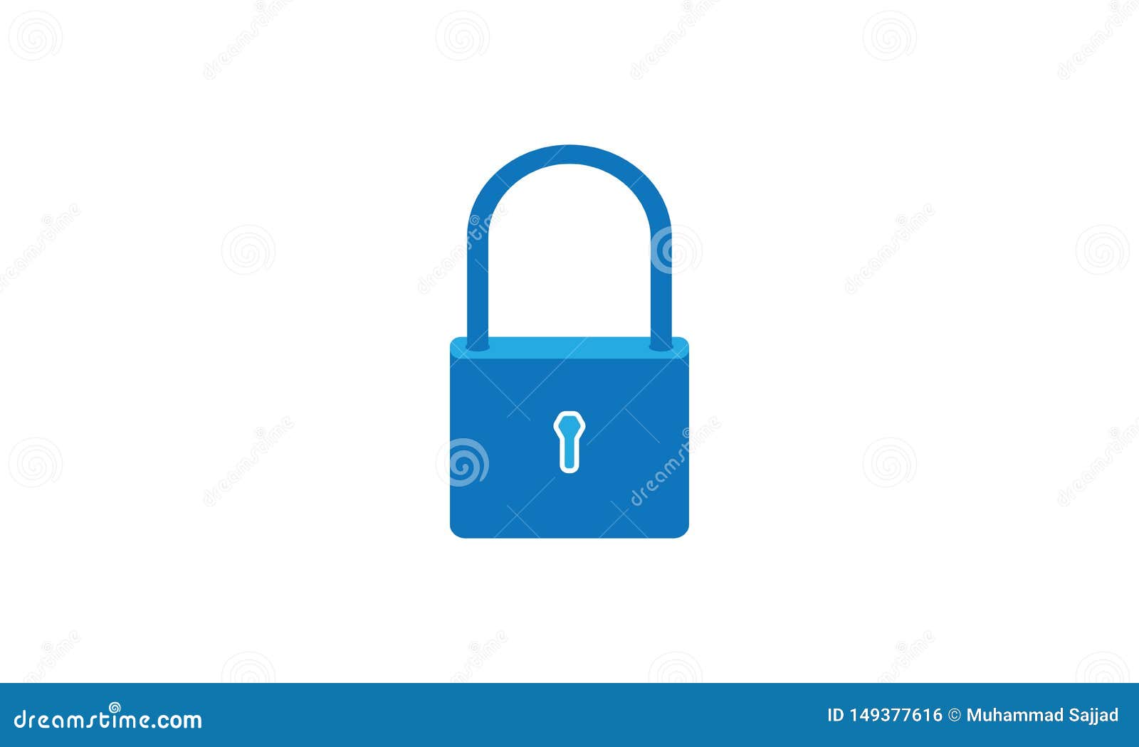 Blue Lock Icon - Vector Safe Security Symbol Stock Illustration ...