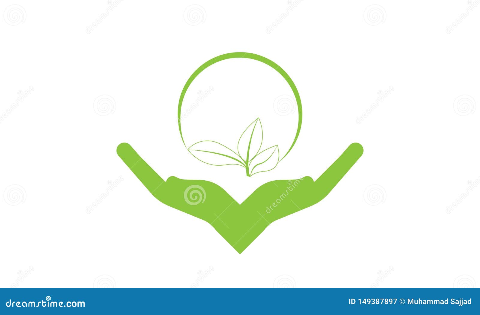 Hands Care Green Ecology Leaf Logo Template - Green Fresh Health Eco ...
