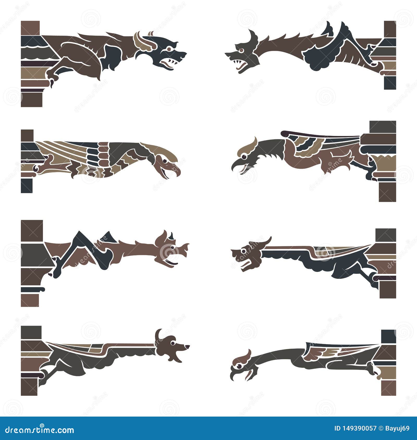 Medieval Seamless Patterns Vector Image Stock Vector - Illustration of ...