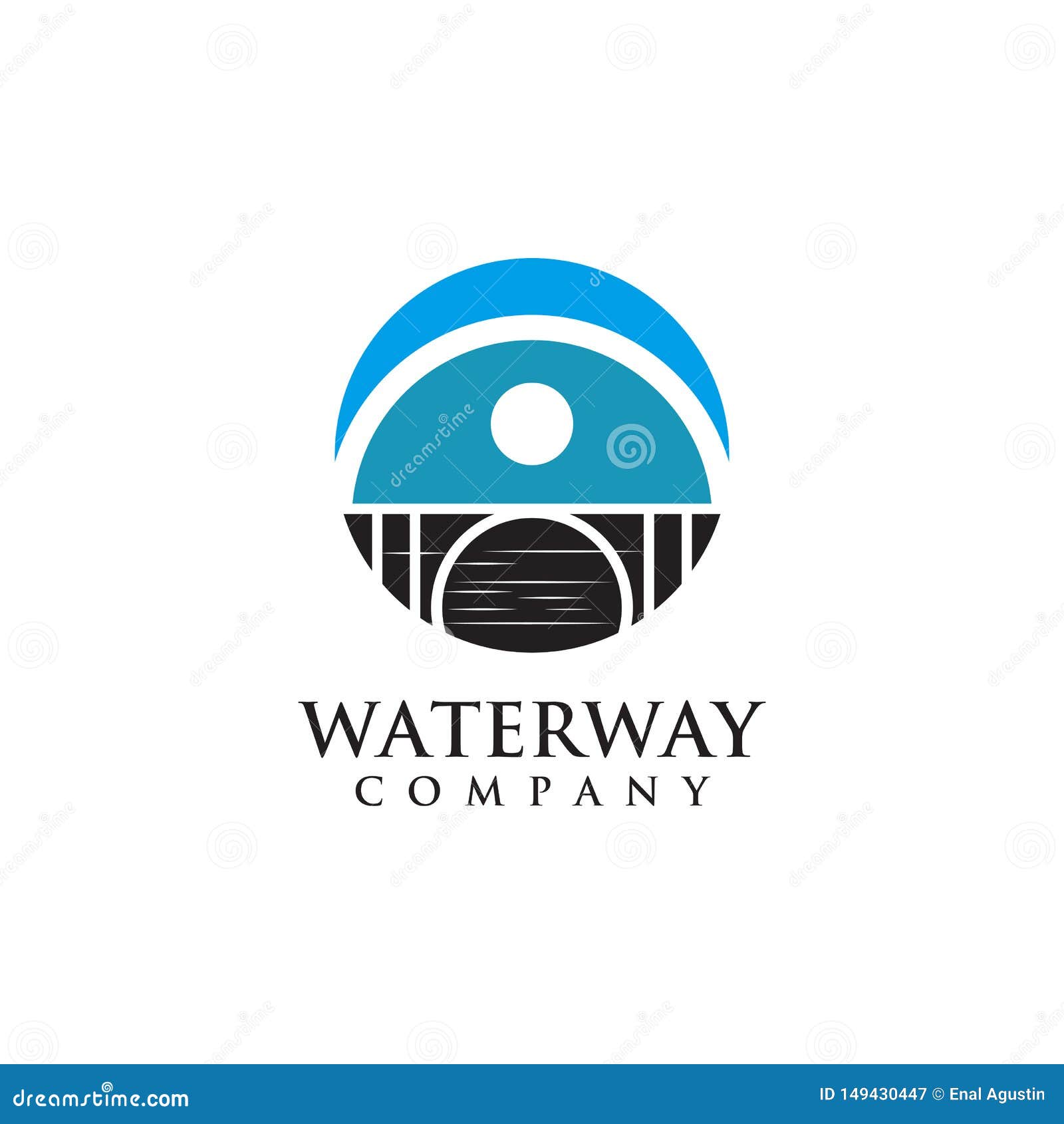 Waterway Logo Design Vector Template Stock Vector - Illustration of ...