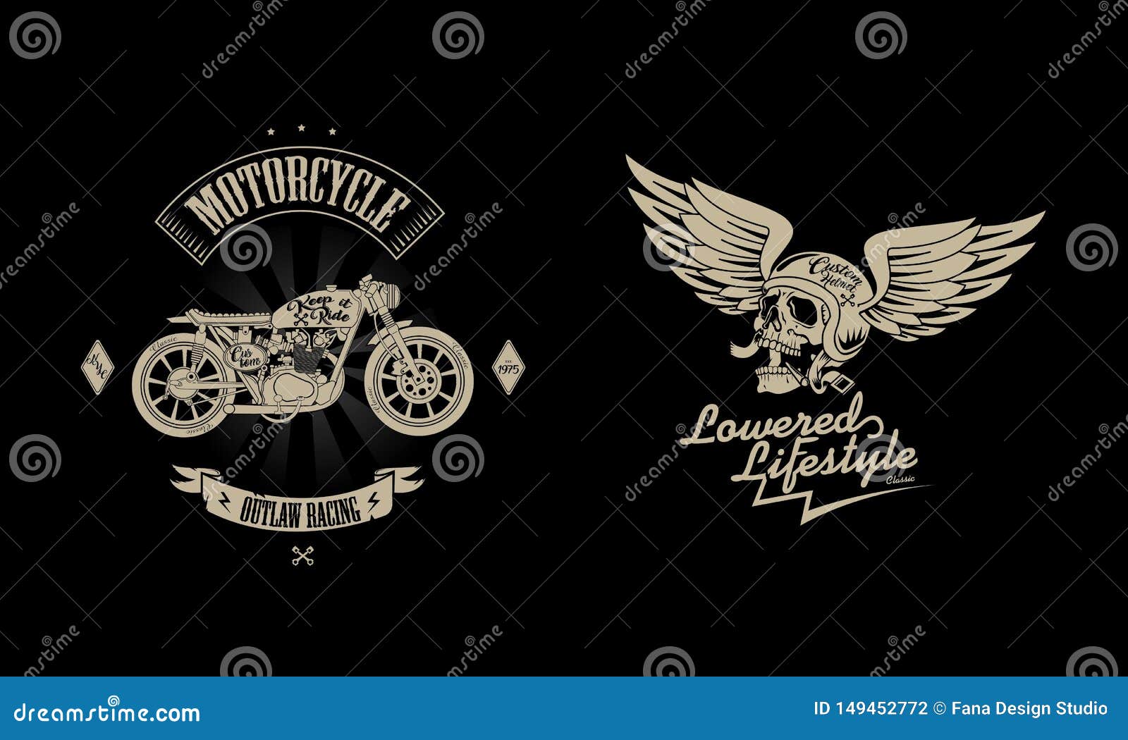 Motorcycle Vintage Logo Bundle Stock Vector - Illustration of ...