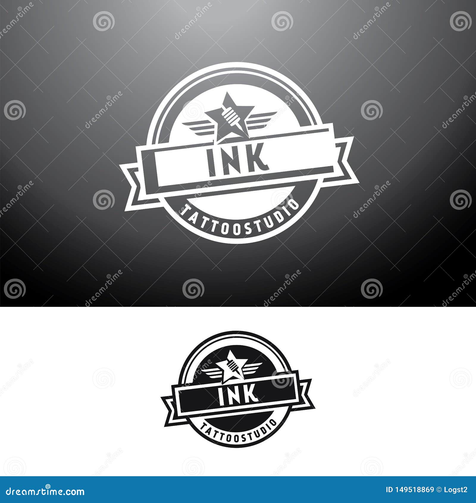 Tattoo Logo. Vector Illustration of Monochrome Tattoo Machine. Tattoo ...