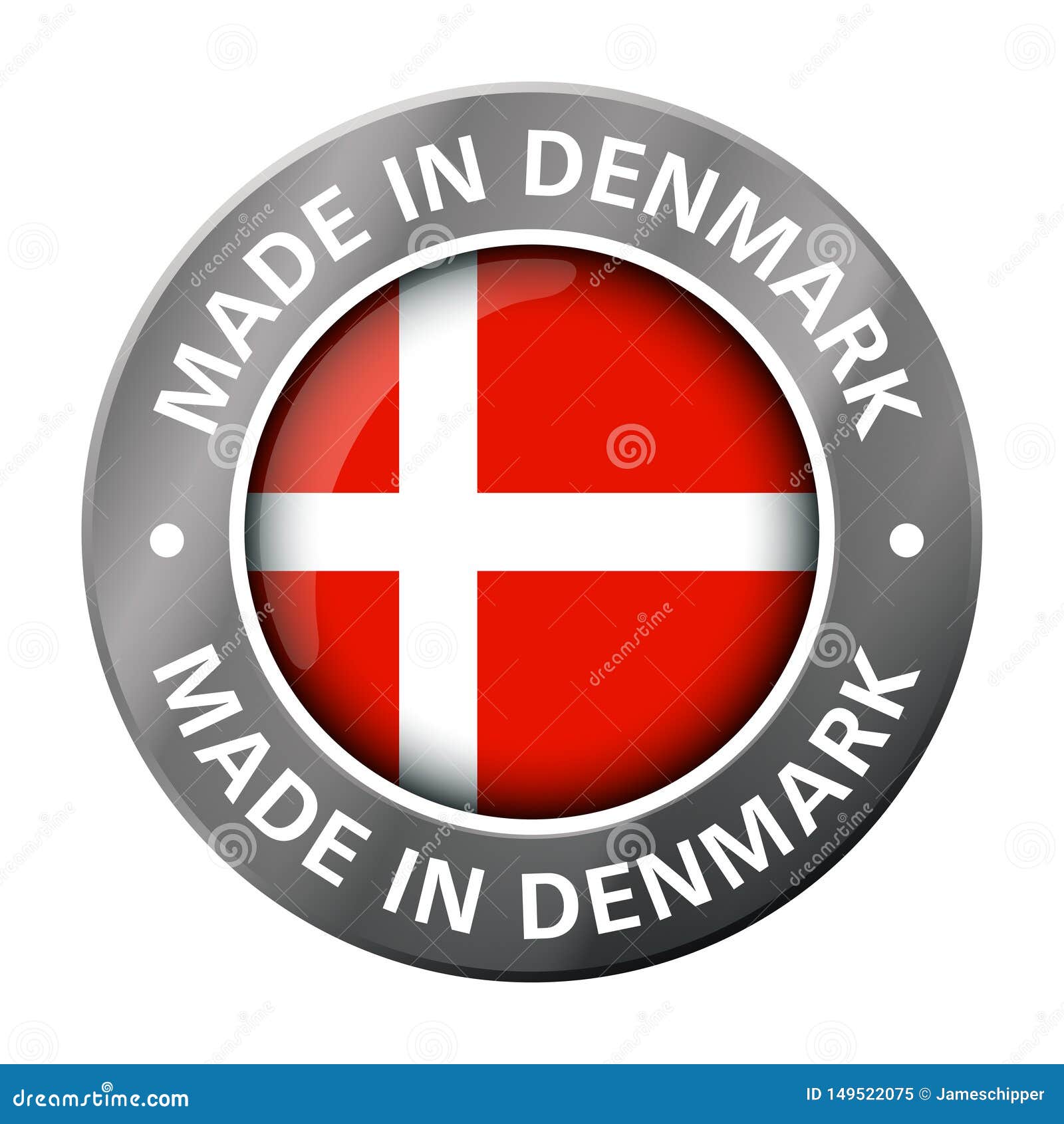 Made in Denmark Flag Metal Icon Stock Vector - Illustration of ...