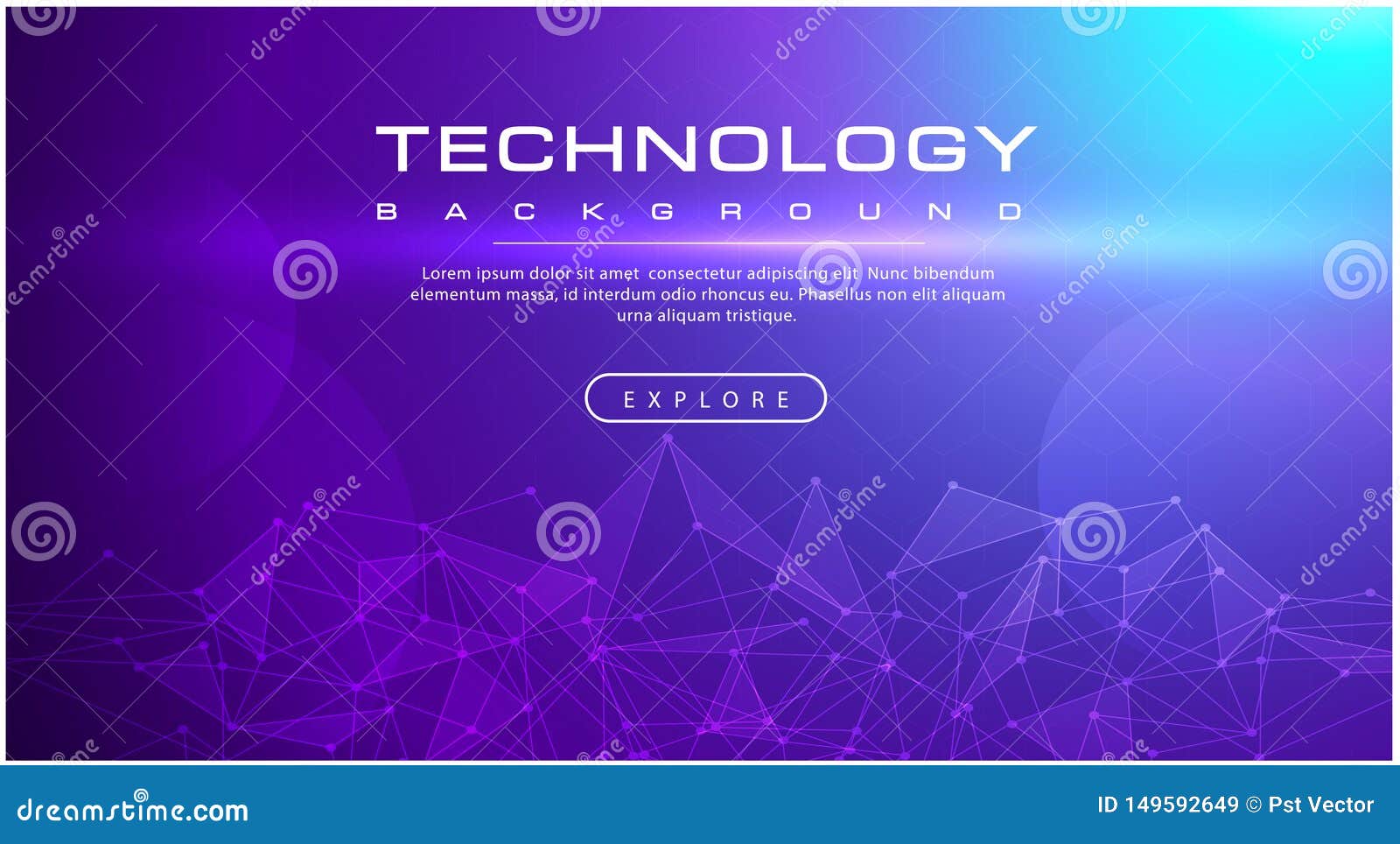 Technology Banner Line Effects Tech, Purple Background Concept with ...