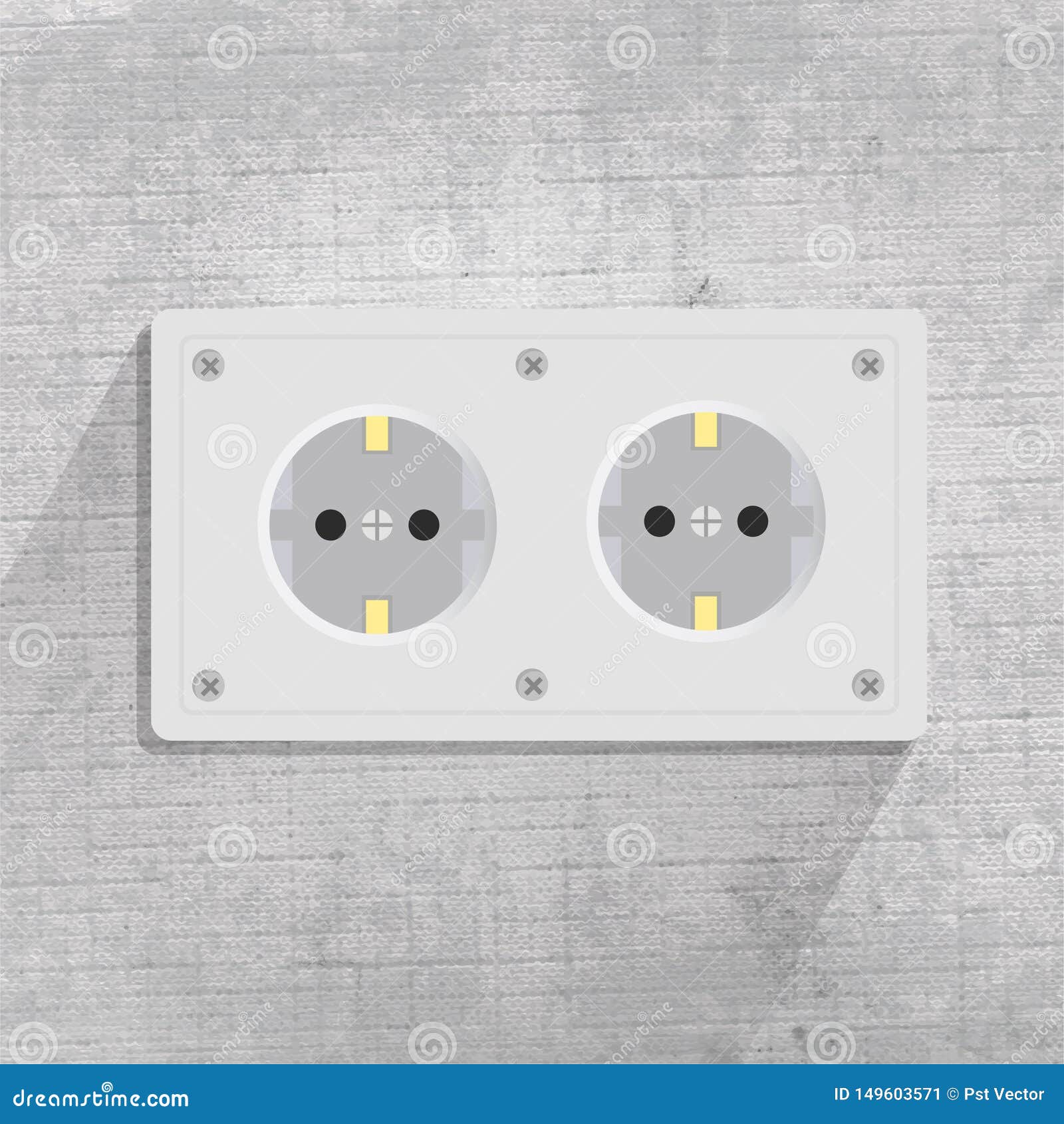 Power Socket. Two Power Socket Stock Vector - Illustration of light ...